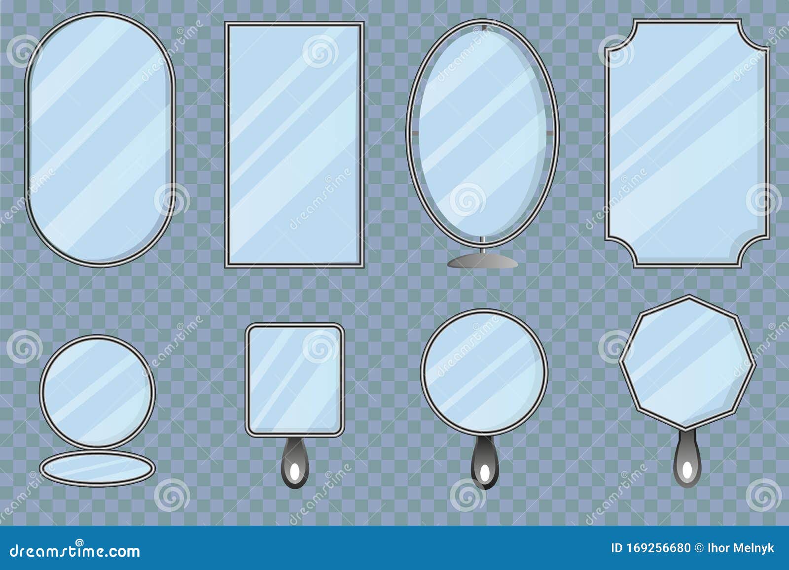 Empty mirrors with reflect stock vector. Illustration of logo - 169256680