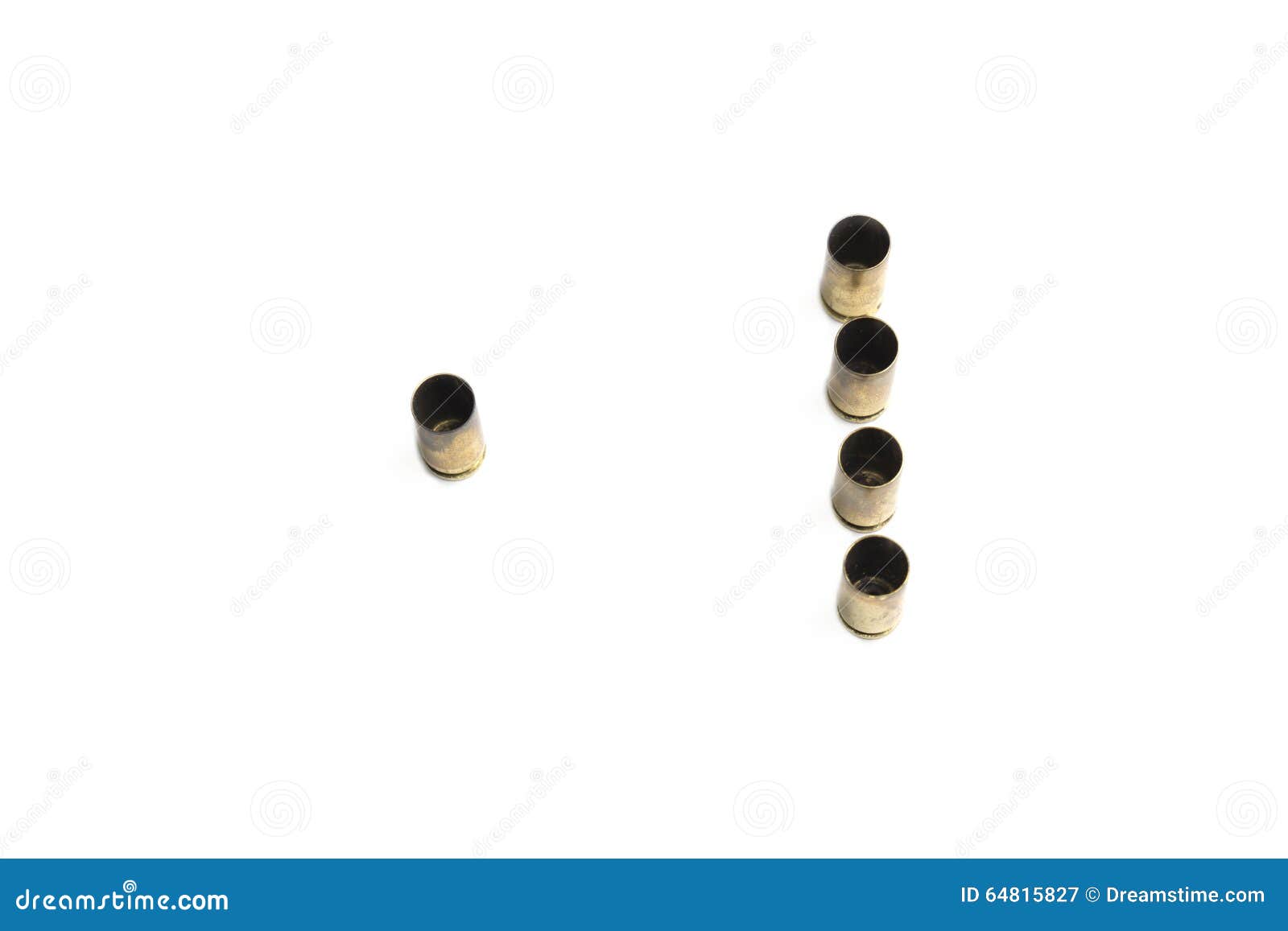 Empty 9mm Bullet Shells Over White Background Standing Stock Image ...