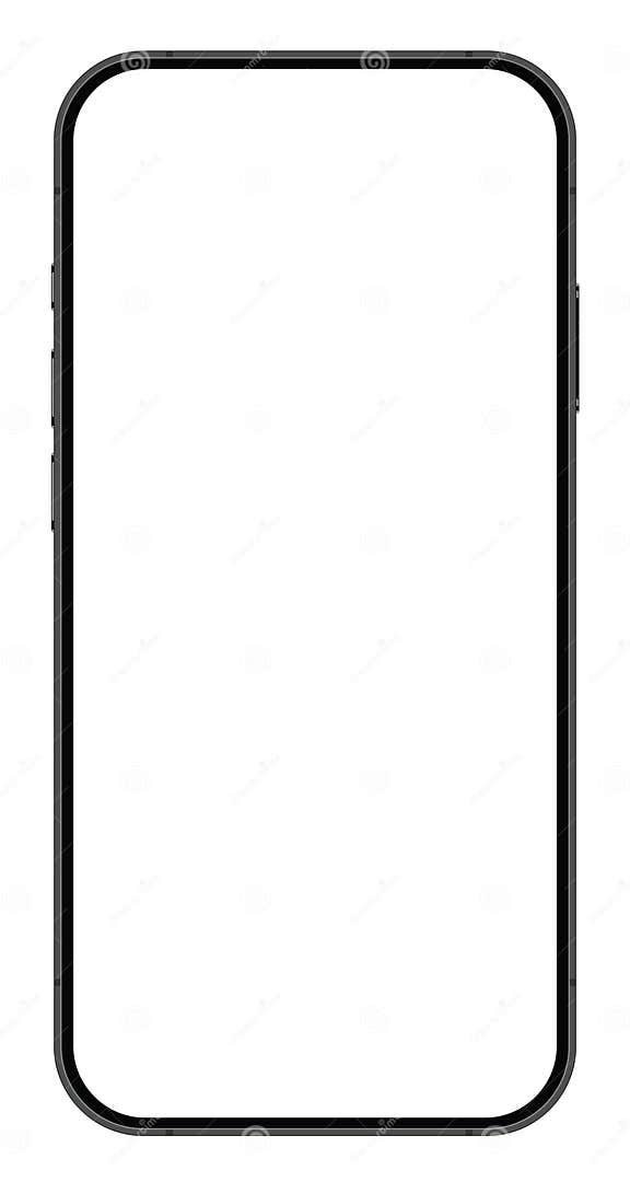 Empty Mobile Phone with Empty Screen Mockup, Vector Illustration Stock ...