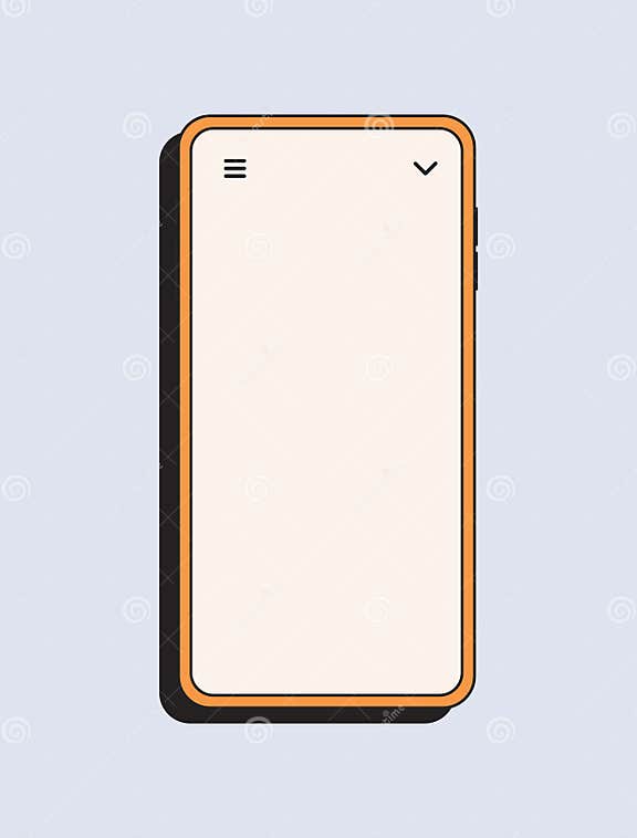 Empty Mobile Screen in Cute Flat Minimalistic Style. Smartphone Frame ...