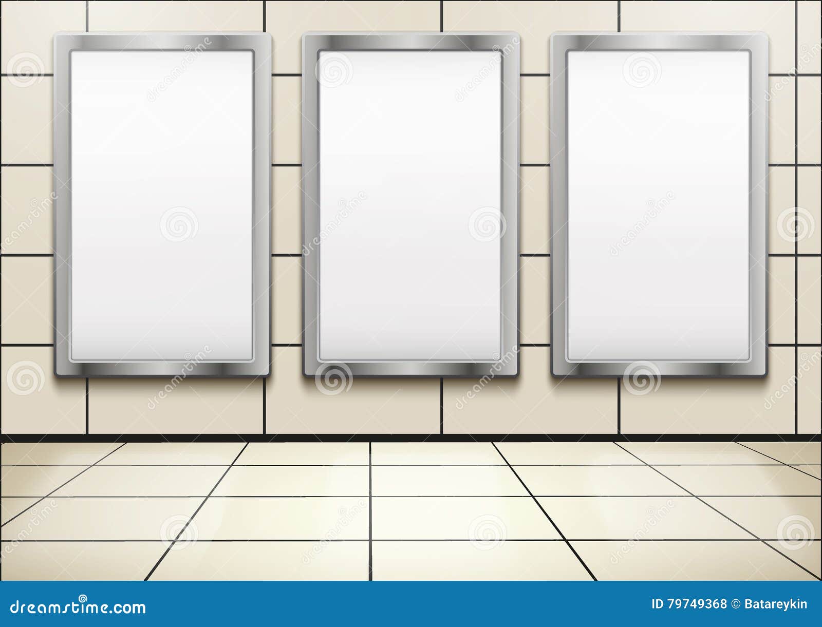 Mockup Billboard Inside Metro Or Subway. Stock Image | CartoonDealer ...
