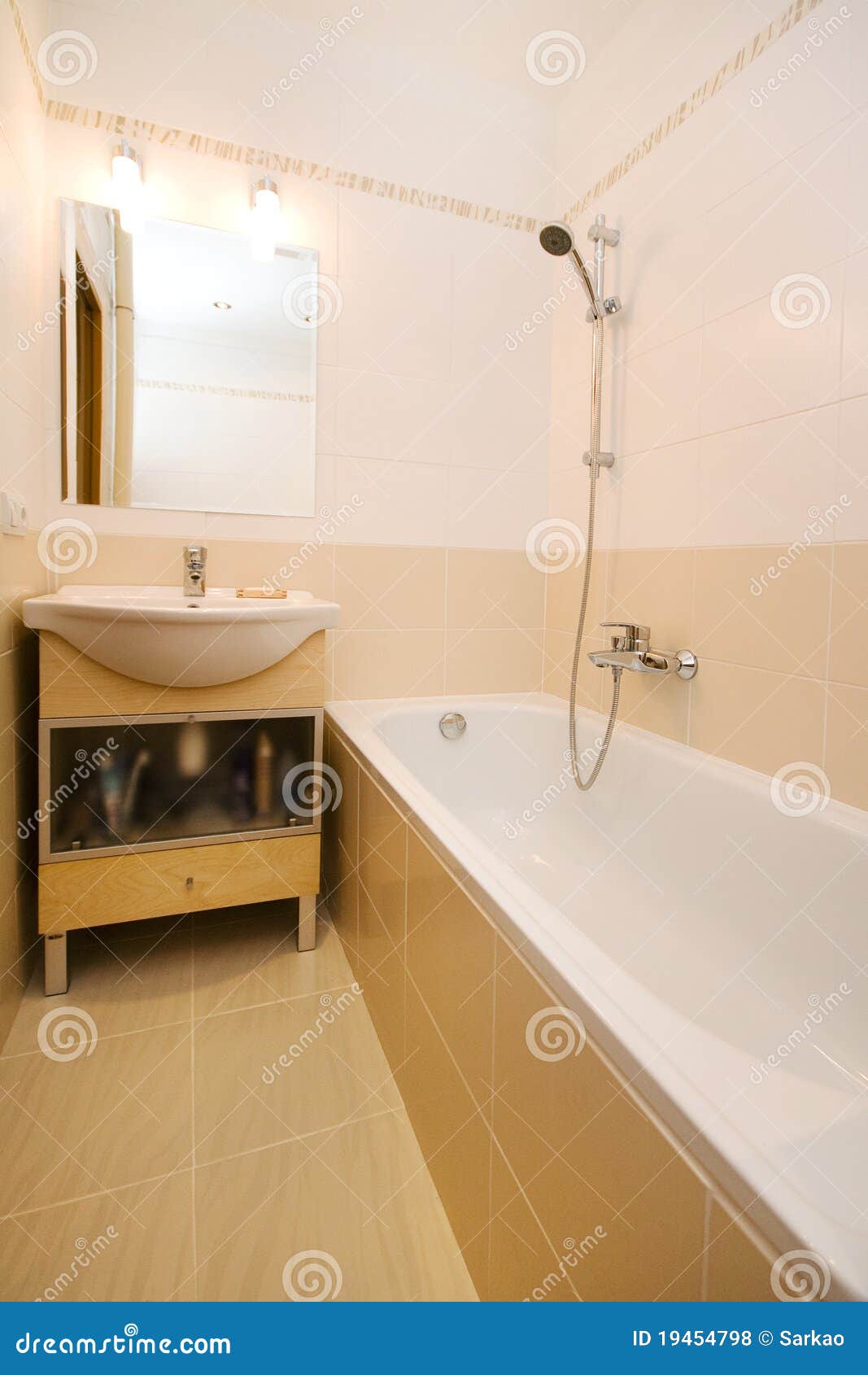 Empty modern bathroom stock photo. Image of wood, ceramic - 19454798
