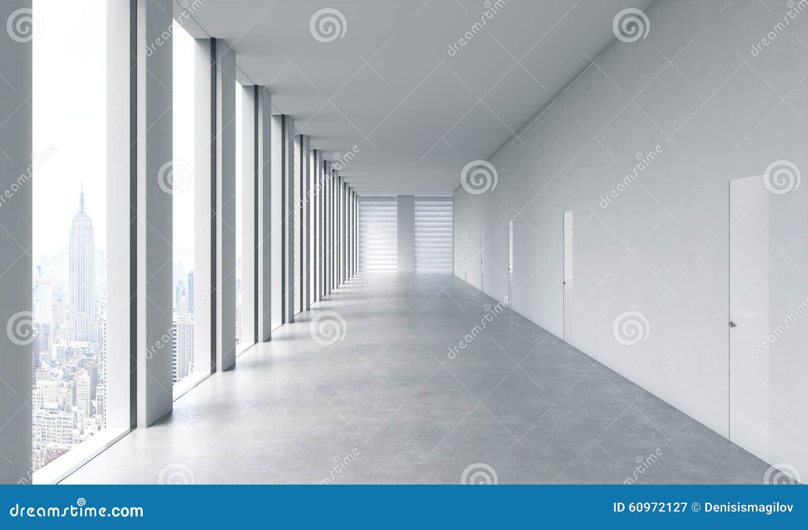 Empty Modern Bright Clean Interior of an Open Space Office. Huge ...