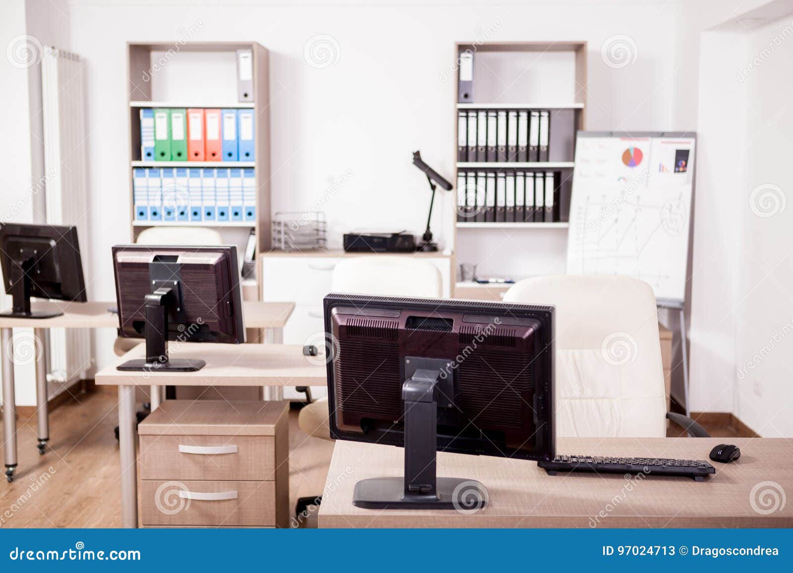 Empty Modern Business Office Stock Image - Image of modern, computer ...