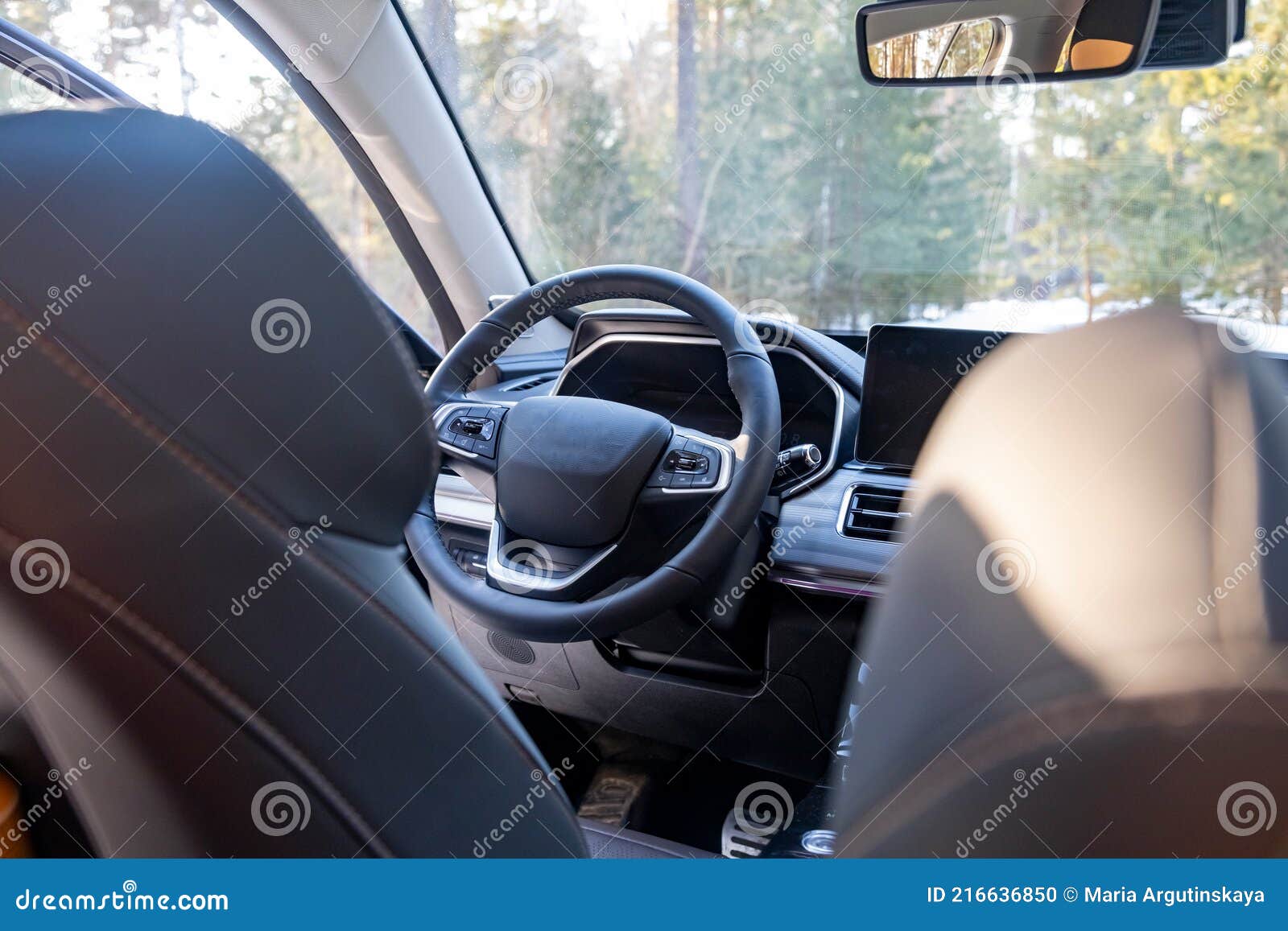 Empty Modern Car Interior. Empty Driver S Seat in a Premium Modern Car ...