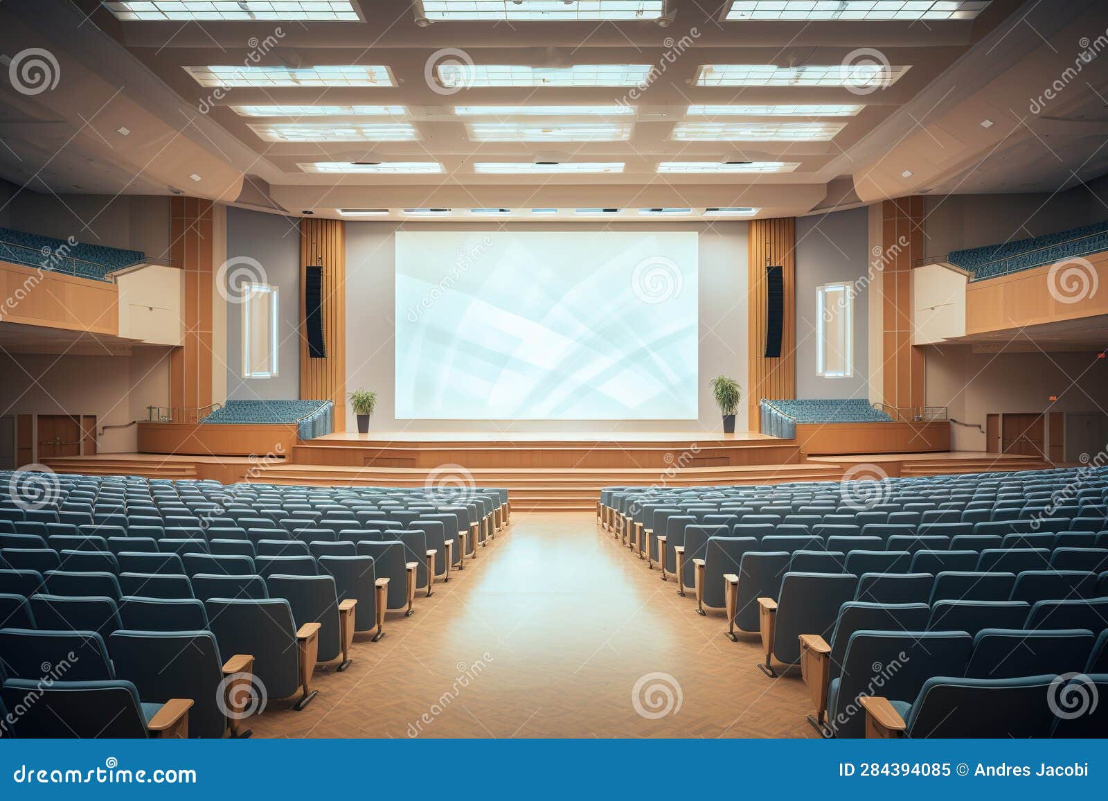Empty Modern Christian Evangelical Church Stock Illustration ...