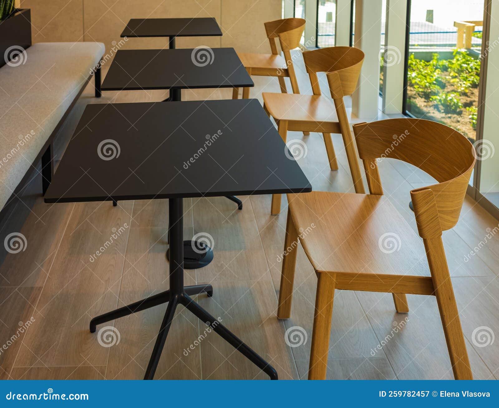 Empty Modern Classroom or Training Room with Chairs and Tables ...