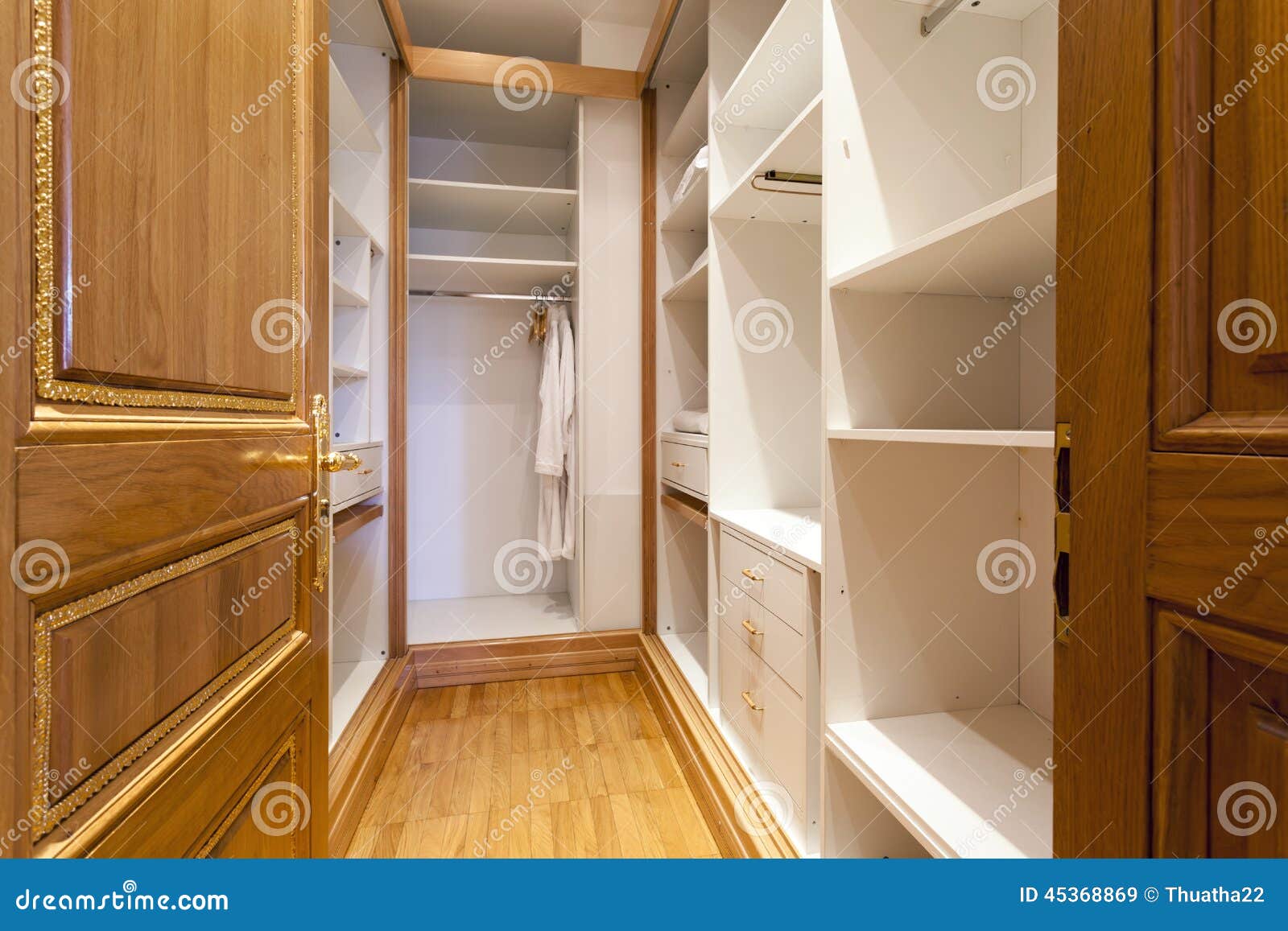 Empty Modern Closet Room Interior Stock Image - Image of view, room ...