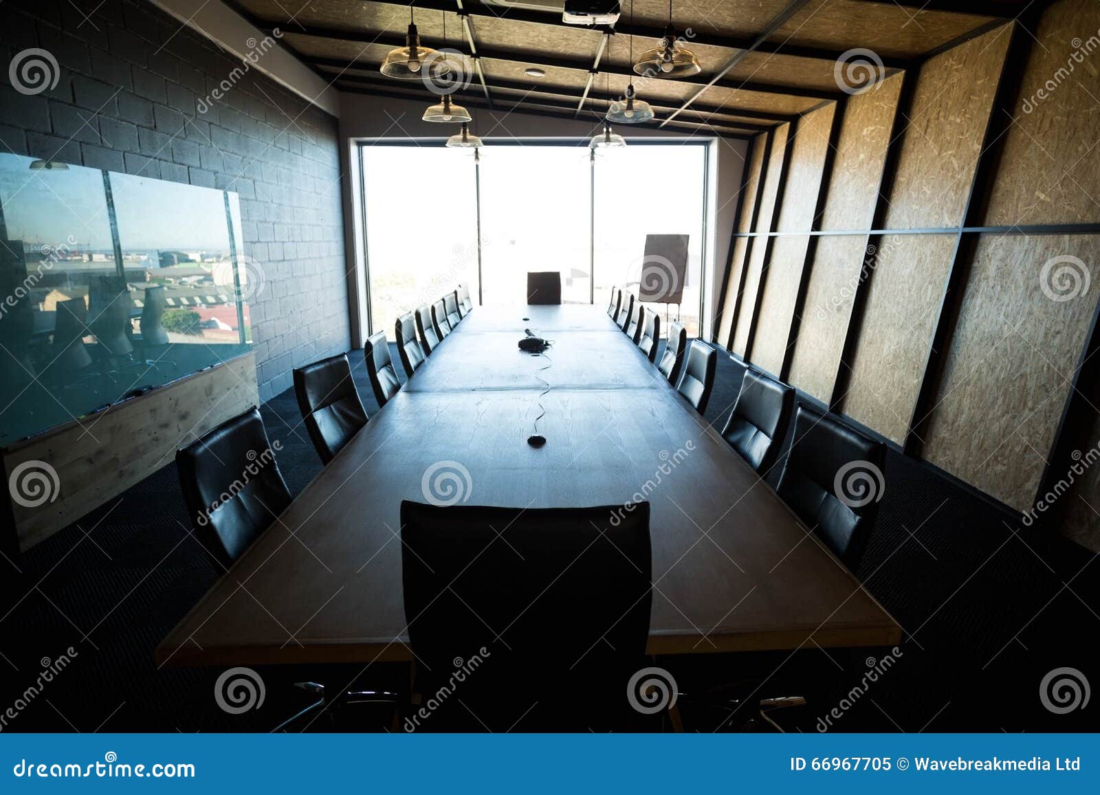 An Empty Modern Conference Room and Conference Table in Office Stock ...