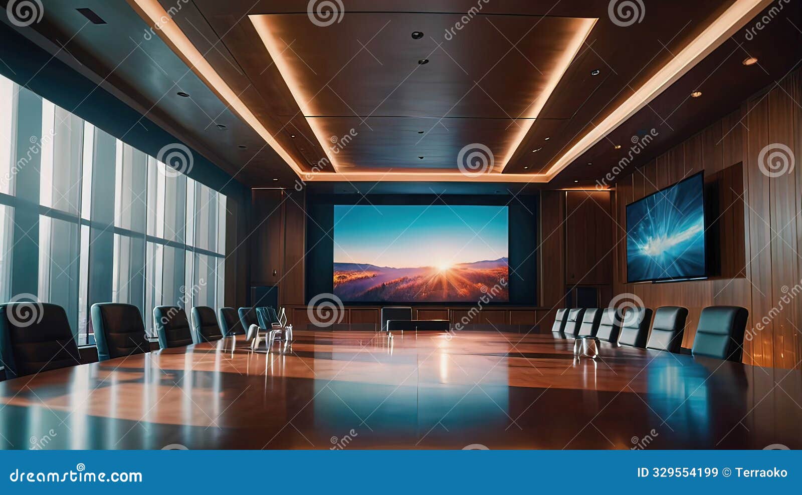 Empty Modern Conference Room with a Screen for Showing Presentations ...