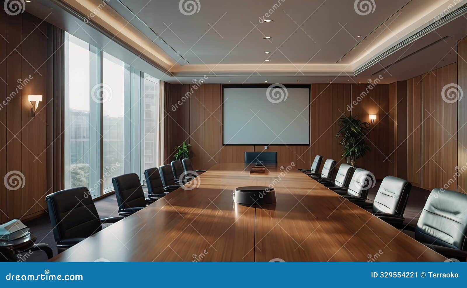 Empty Modern Conference Room with a Screen for Showing Presentations ...