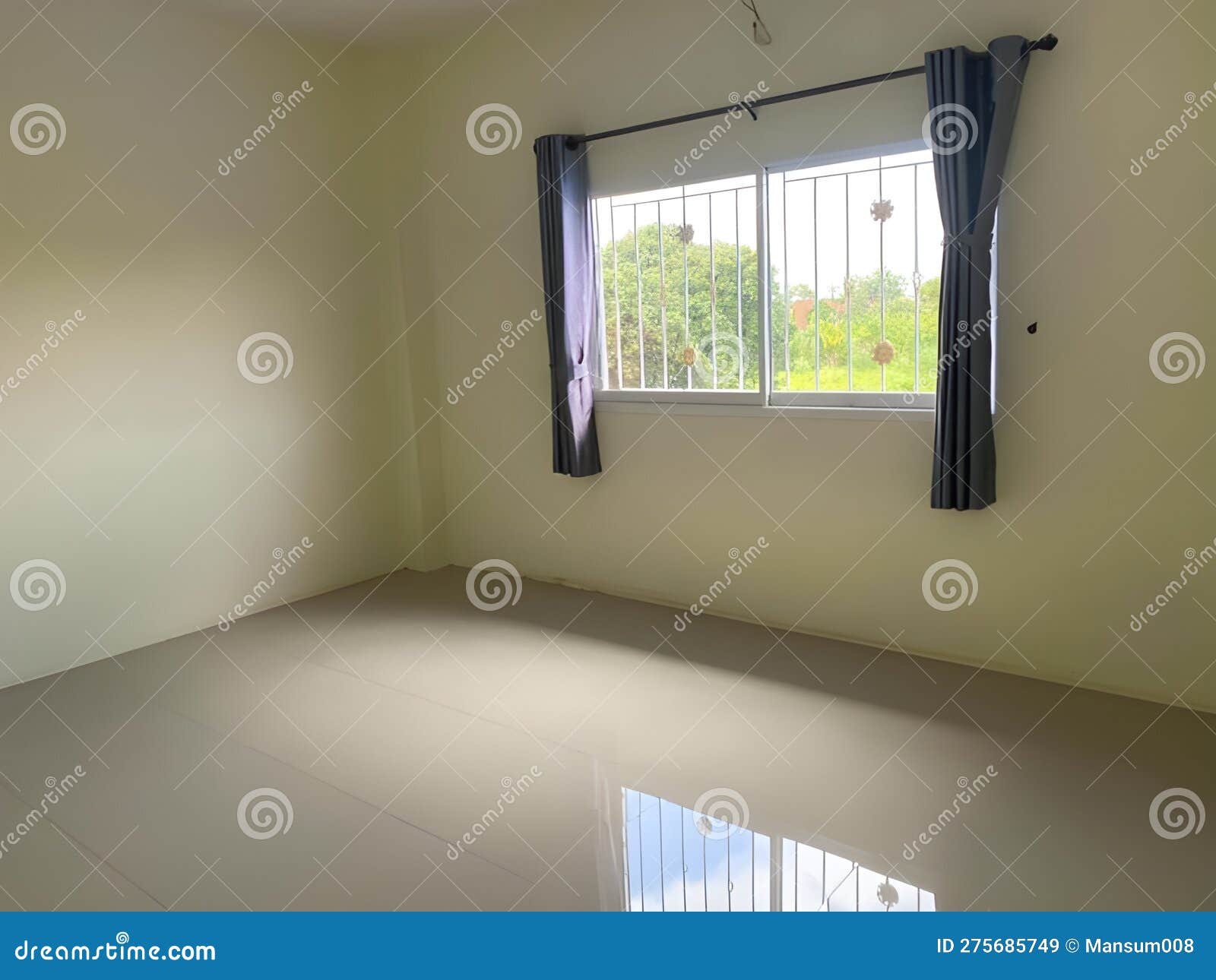 Empty Modern Corridor with Windows. Beautiful Design Interior Stock ...