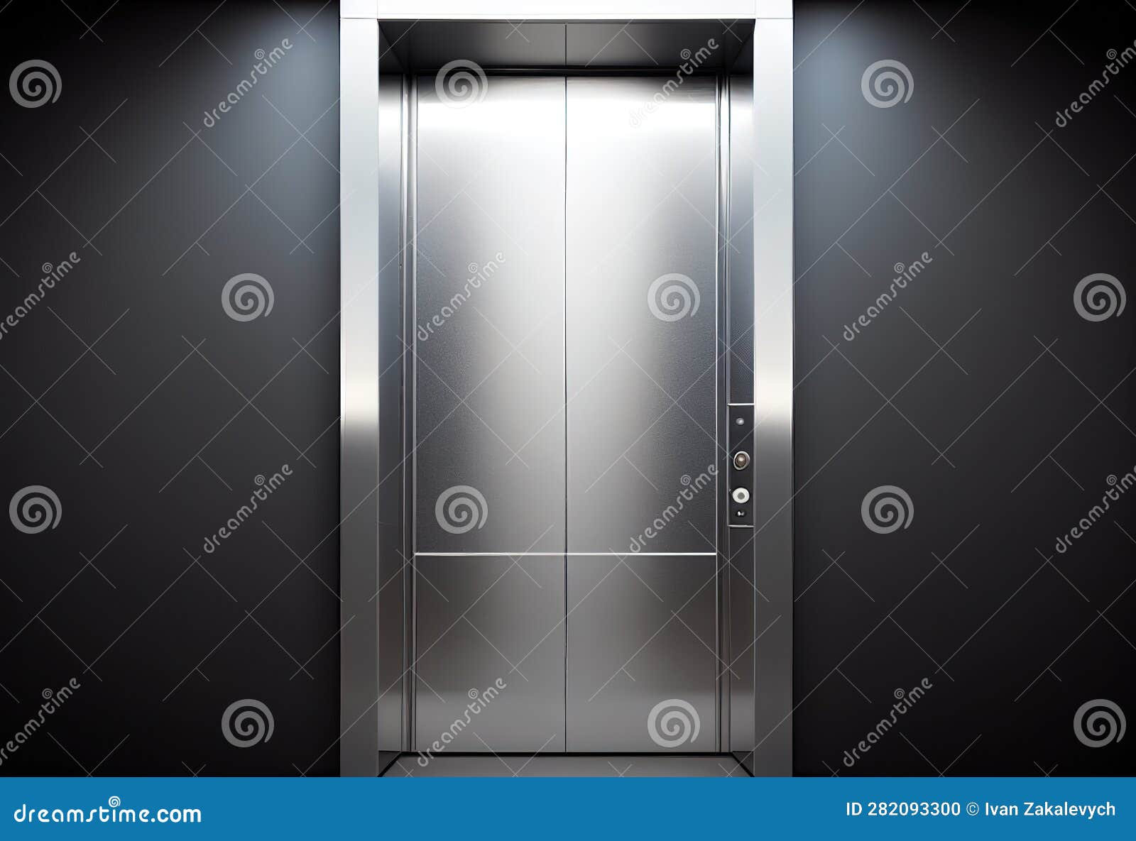 An Empty Modern Elevator or Lift with Metal Doors Illustration. Ai ...