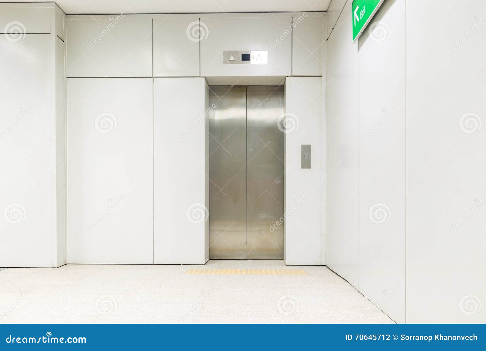 An Empty Modern Elevator or Lift with Metal Doors that are Open Stock ...
