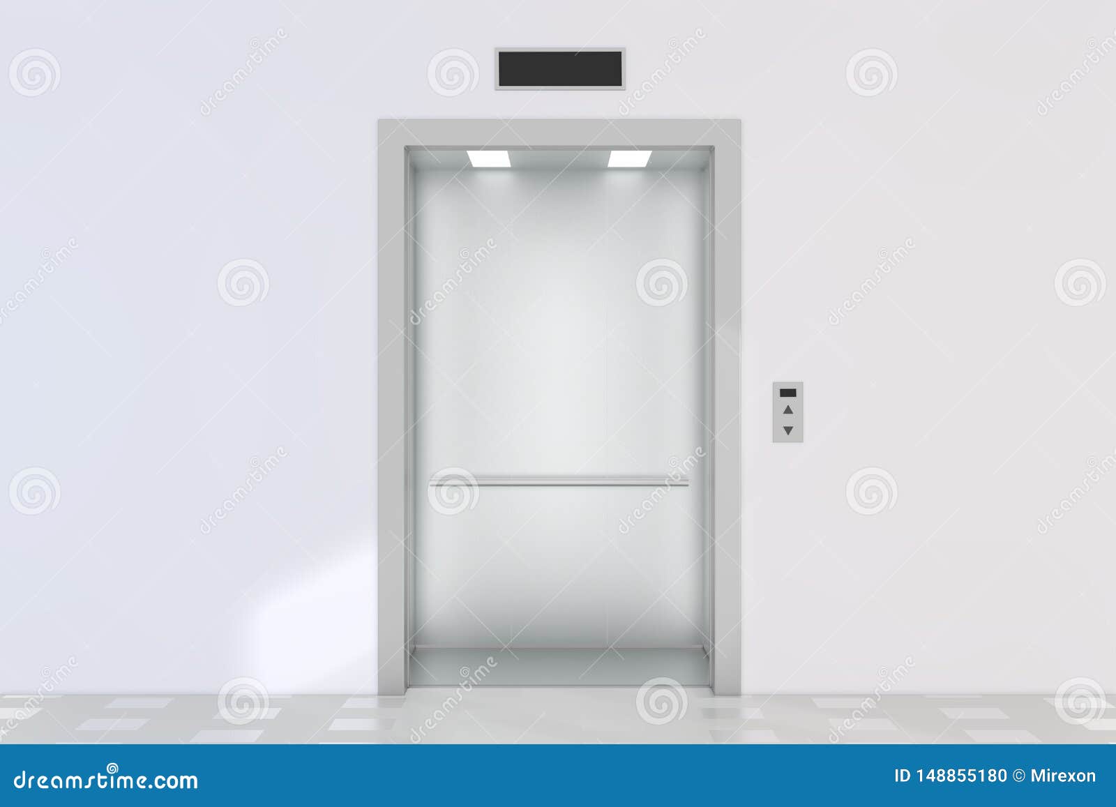 Elevator Or Lift With Open, Semi-open, Closed Doors Realistic Set ...