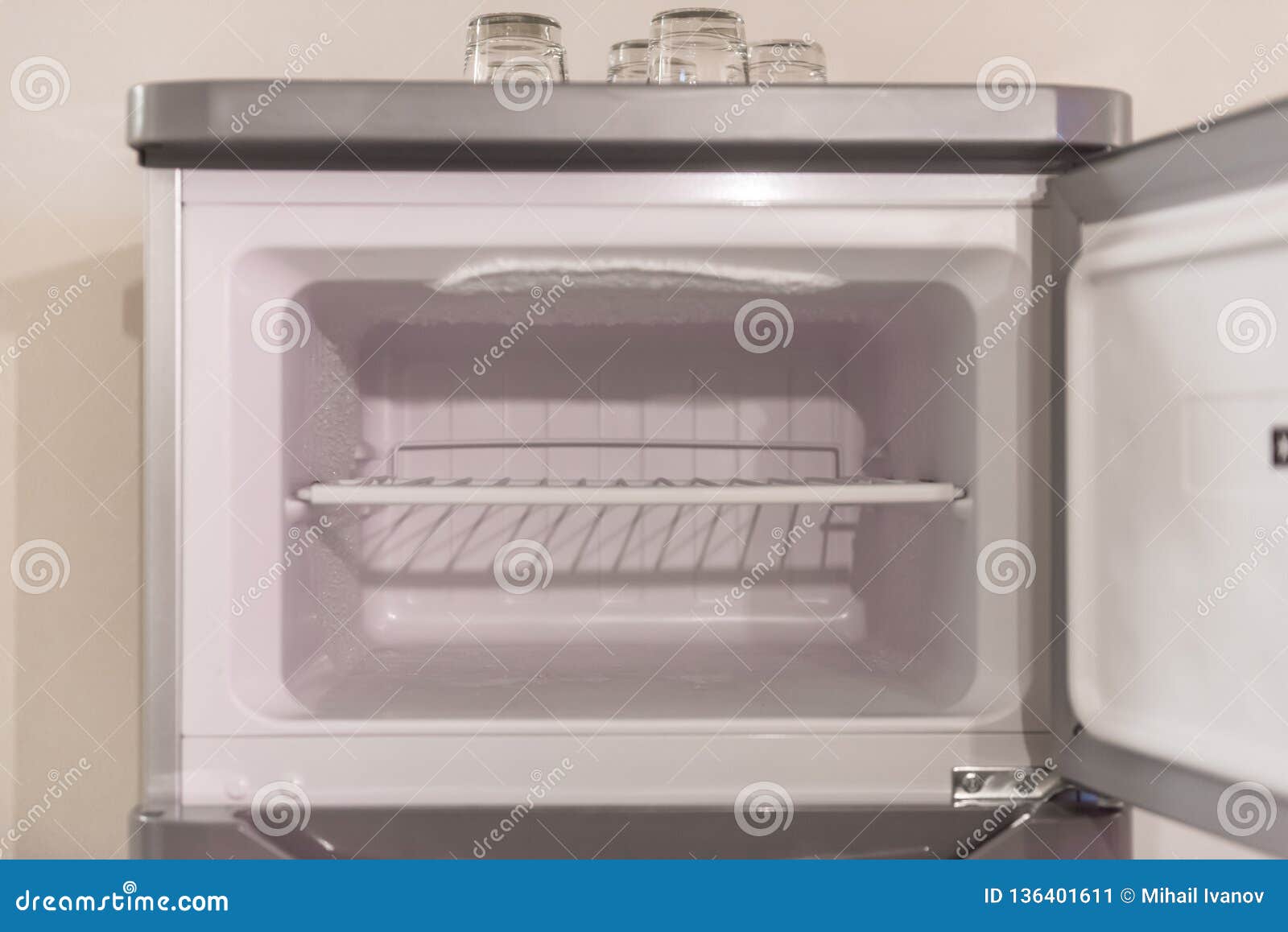 Empty Modern Fridge Freezer Stock Image - Image of food, appliance ...