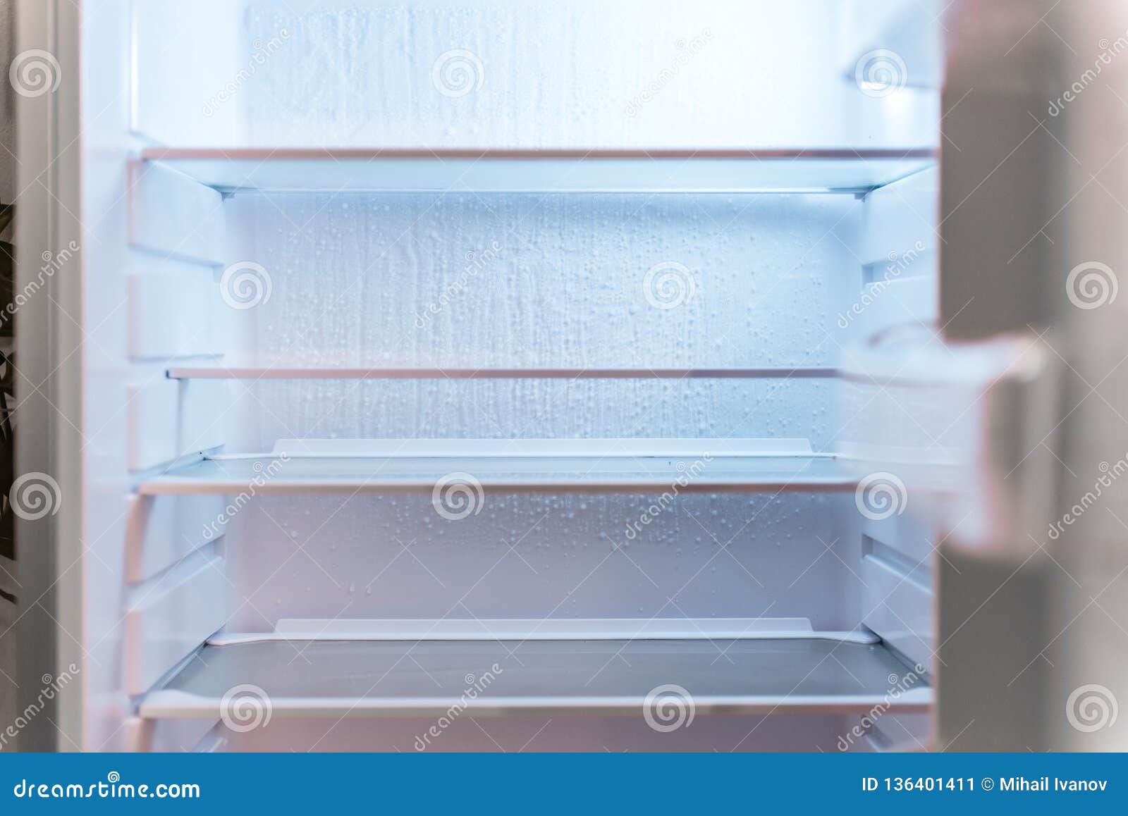 Empty modern fridge stock image. Image of inside, fridge - 136401411