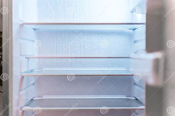 Empty modern fridge stock image. Image of inside, fridge - 136401411