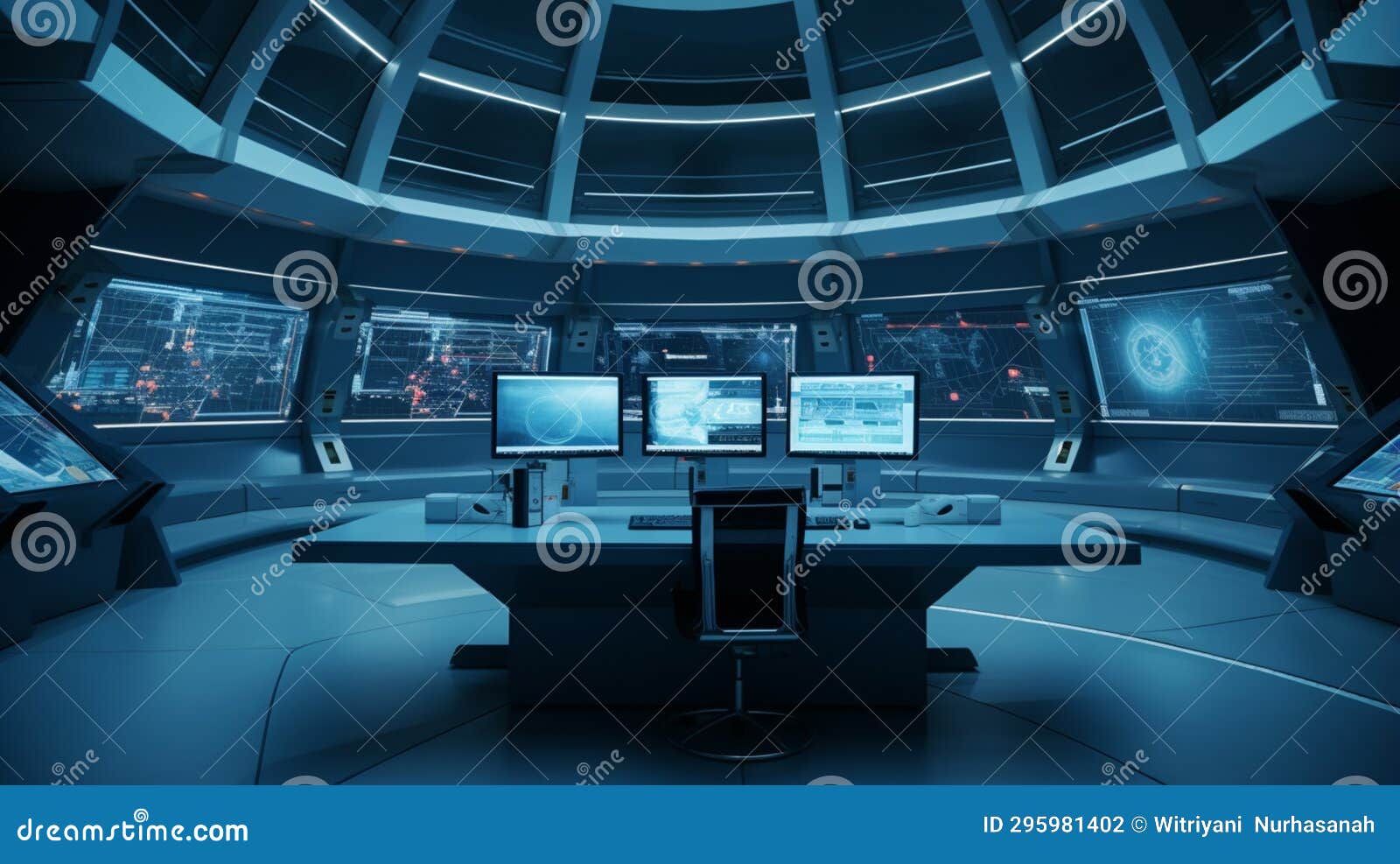 Empty, Modern, Futuristic Command Center Interior. Generative Ai Stock ... Empty, Modern, Futuristic Command Center Interior. Generative Ai Stock ...