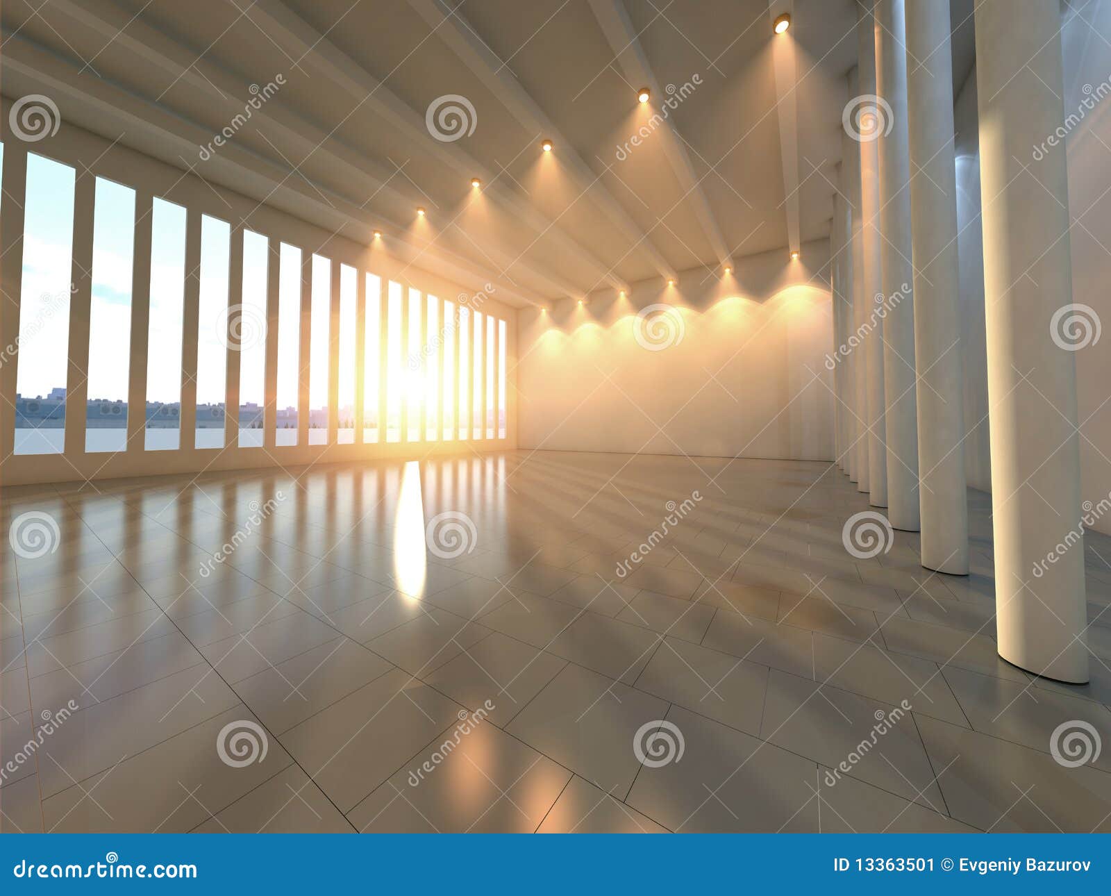 Empty modern hall stock illustration. Illustration of meeting - 13363501