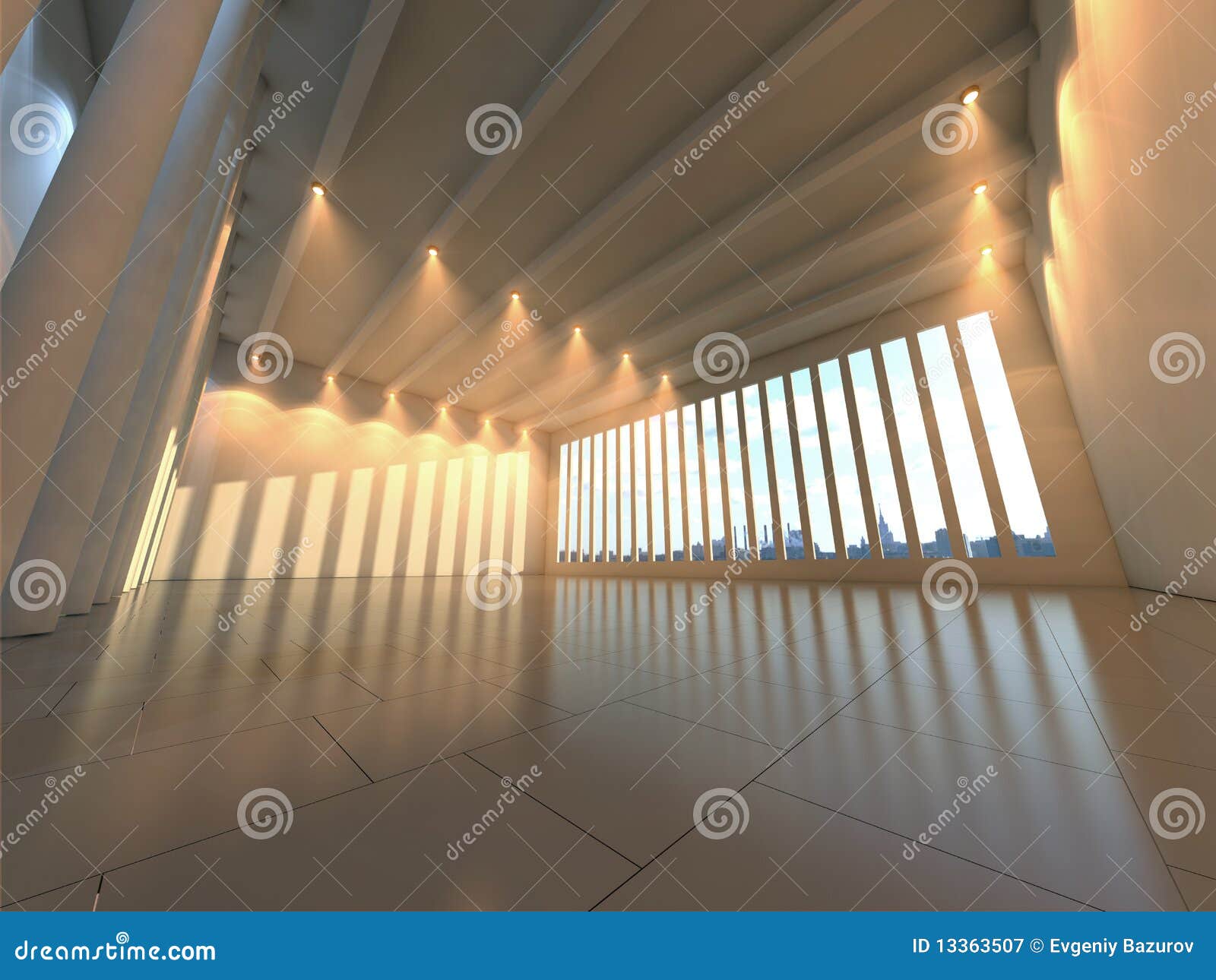 Empty modern hall stock illustration. Illustration of huge - 13363507