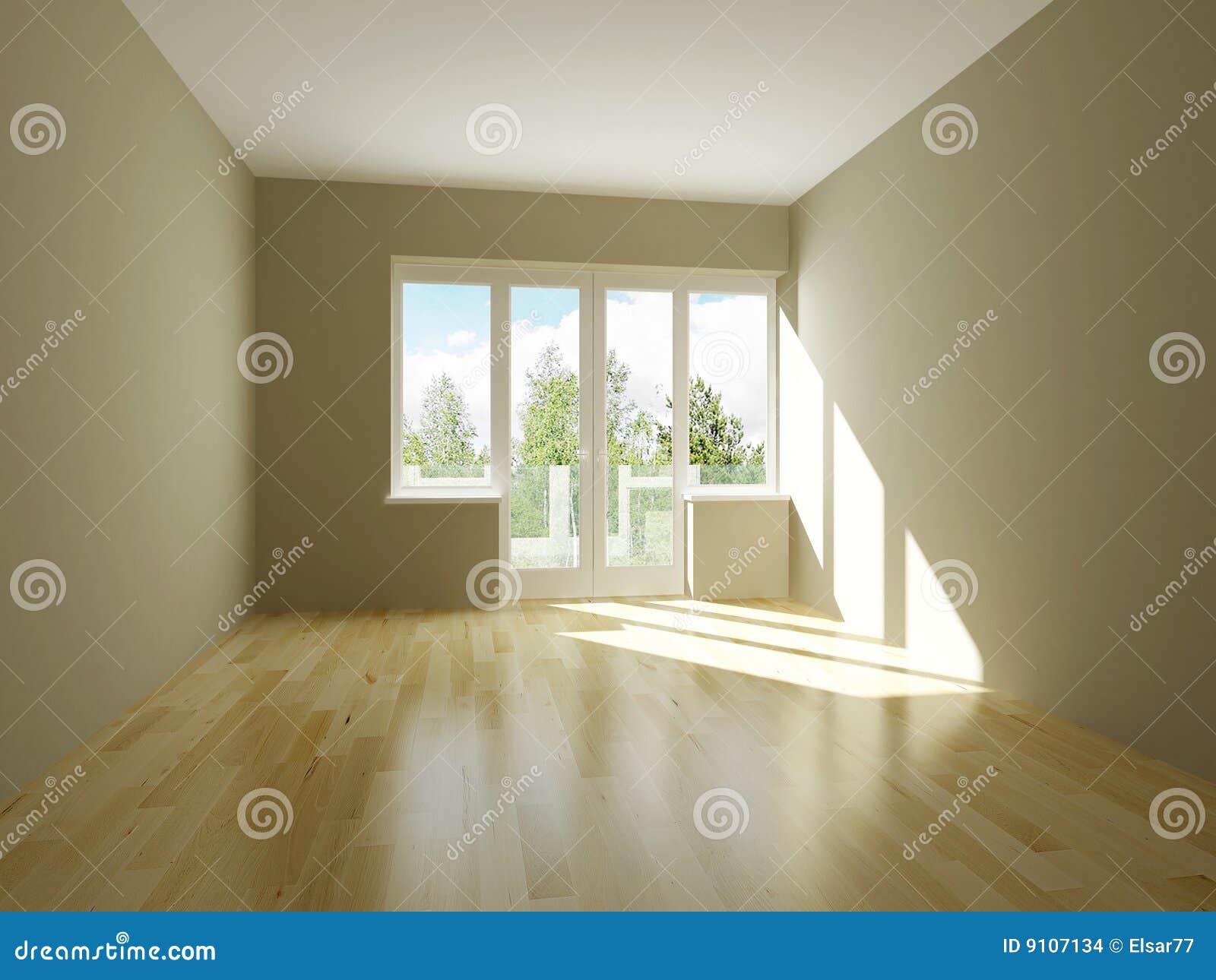 Empty modern interior stock illustration. Illustration of empty - 9107134