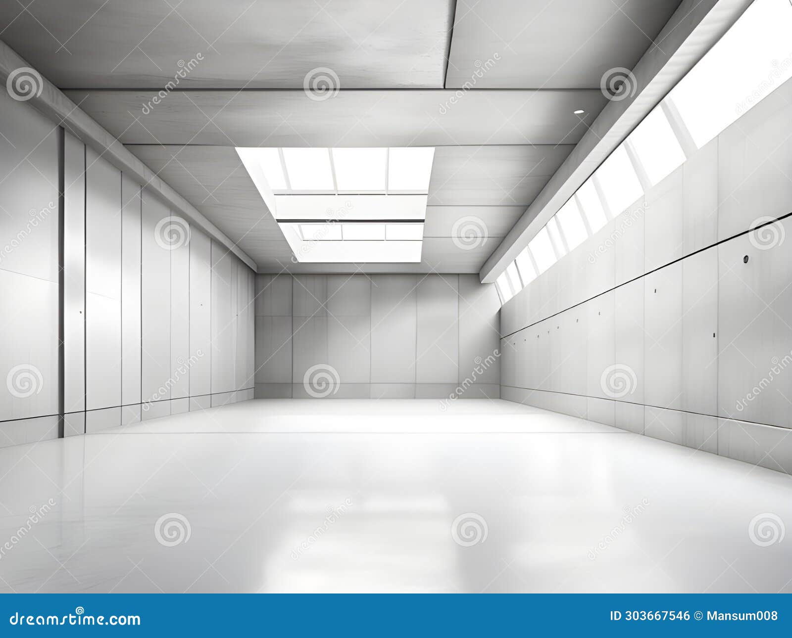 Empty Modern Interior Design with Window Stock Illustration ...