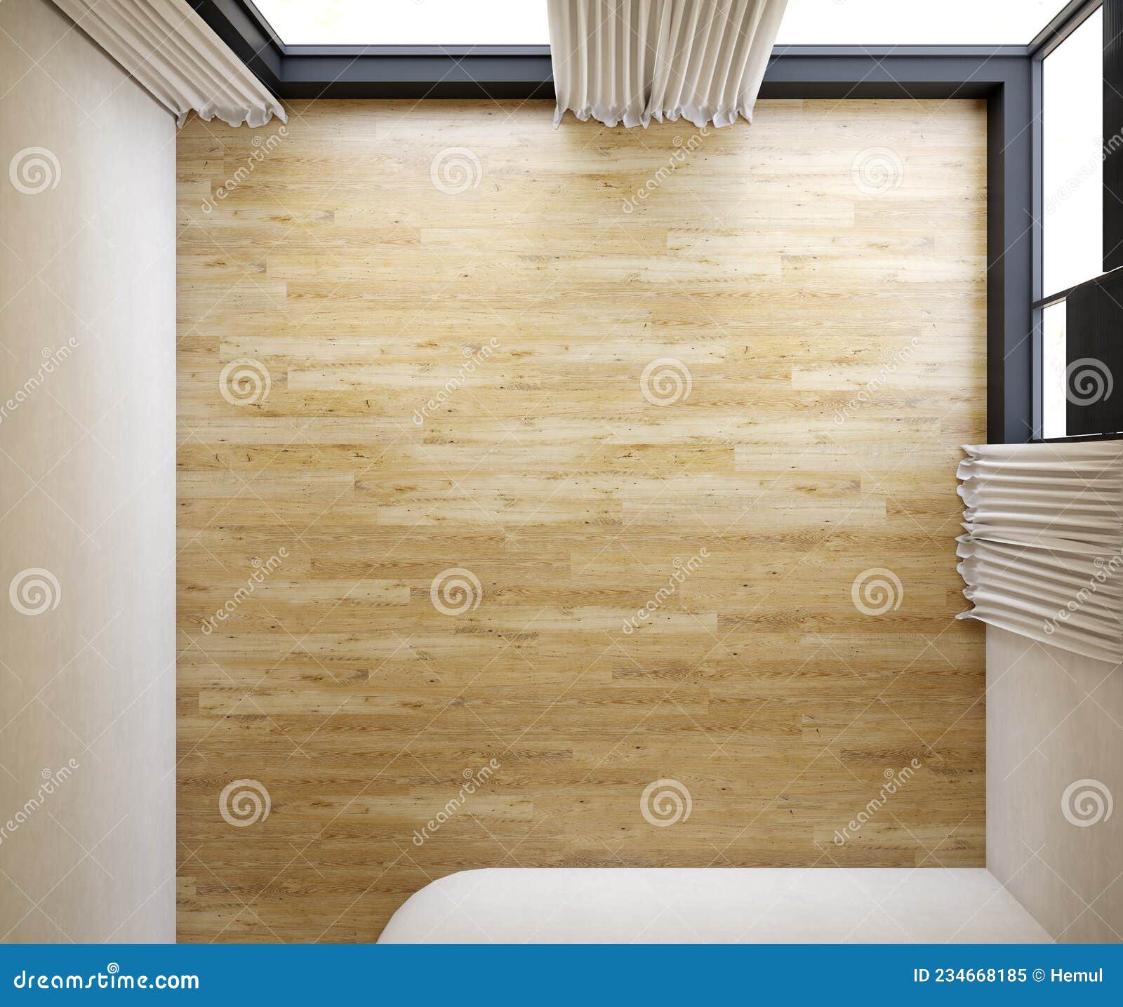 Empty Modern Interior Room Top View 3d Illustration Stock Illustration ...