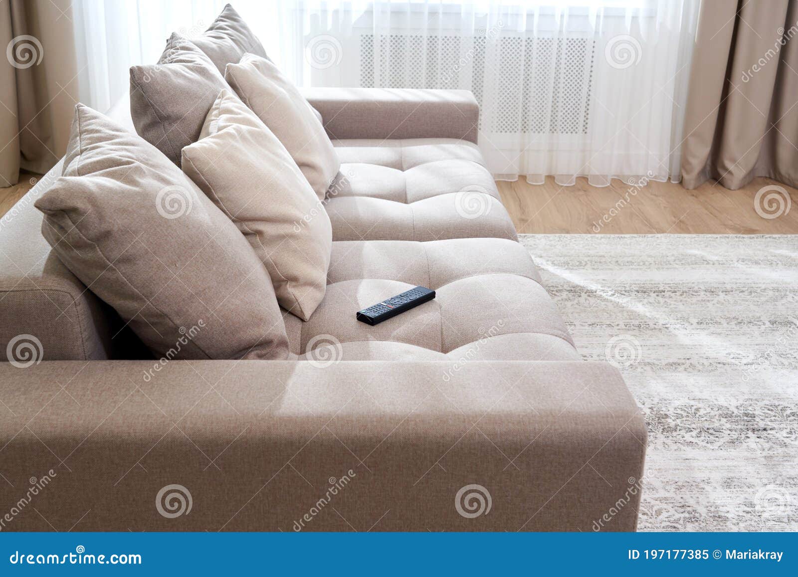 Empty Modern Living Room Interior with Couch Stock Image - Image of ...