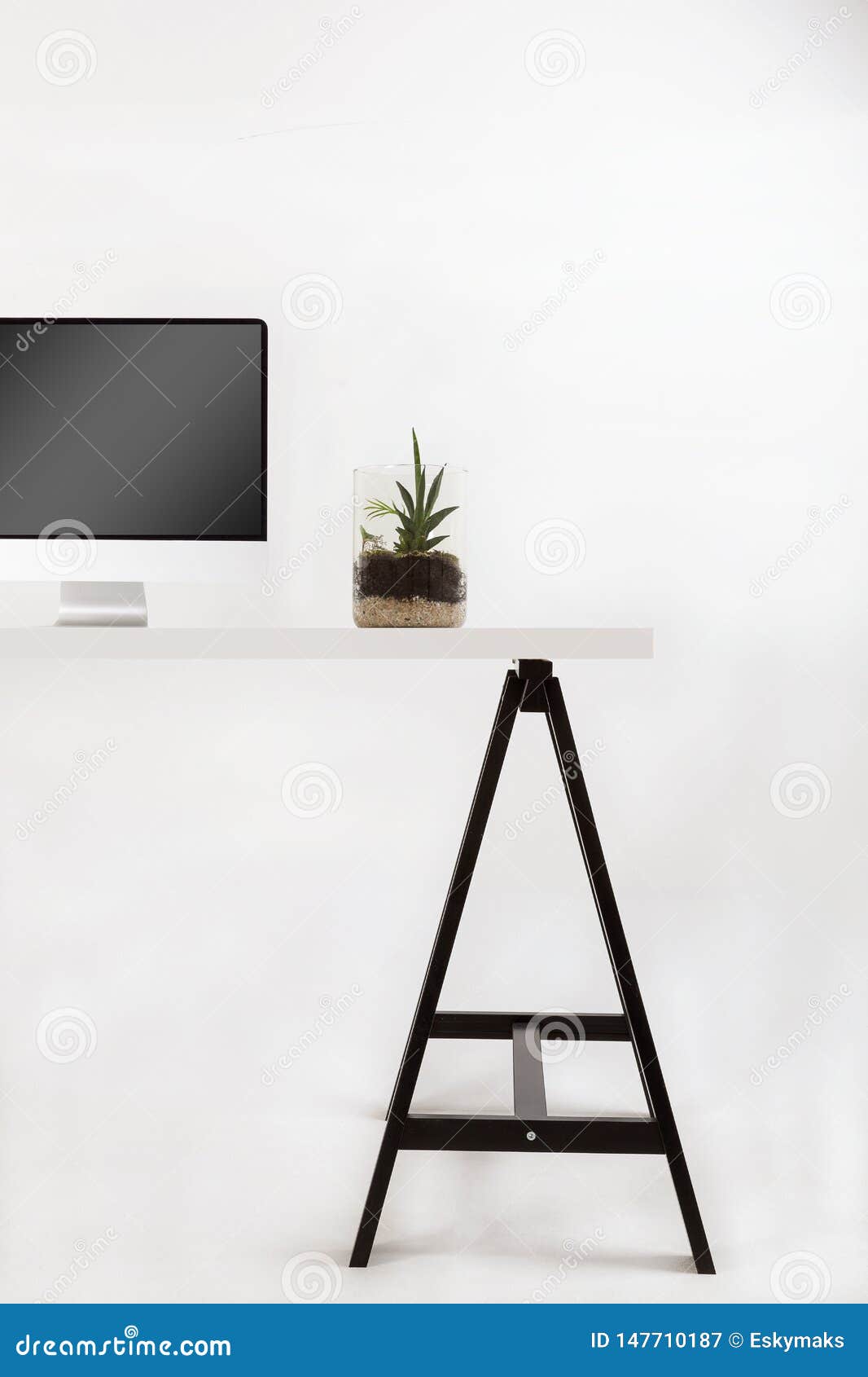Empty Modern Minimalistic Workplace Stock Image - Image of workspace ...