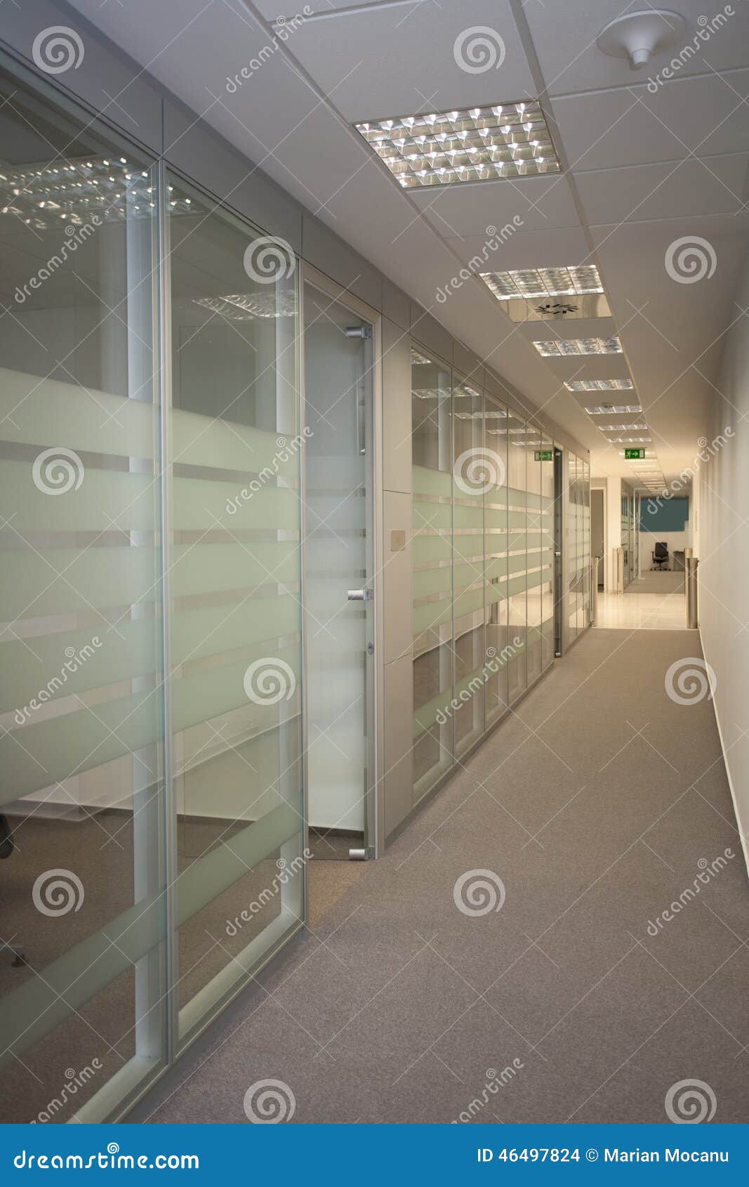 Empty Modern Office Hallway Stock Photo - Image of empty, comfortable ...