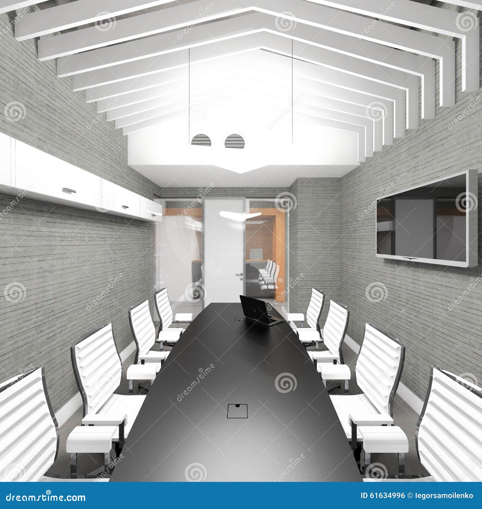 Empty Modern Office Interior Meeting Room Stock Photo - Image of design ...