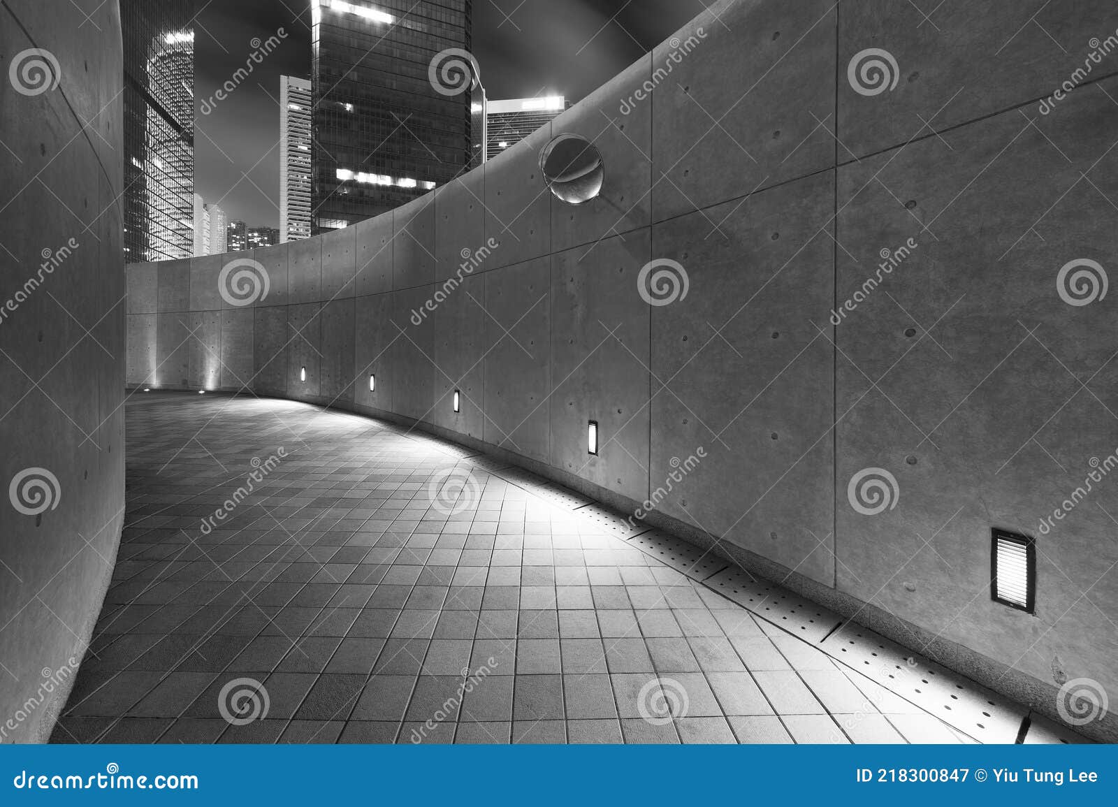 Empty Modern Pedestrian Walkway Stock Image - Image of futuristic ...