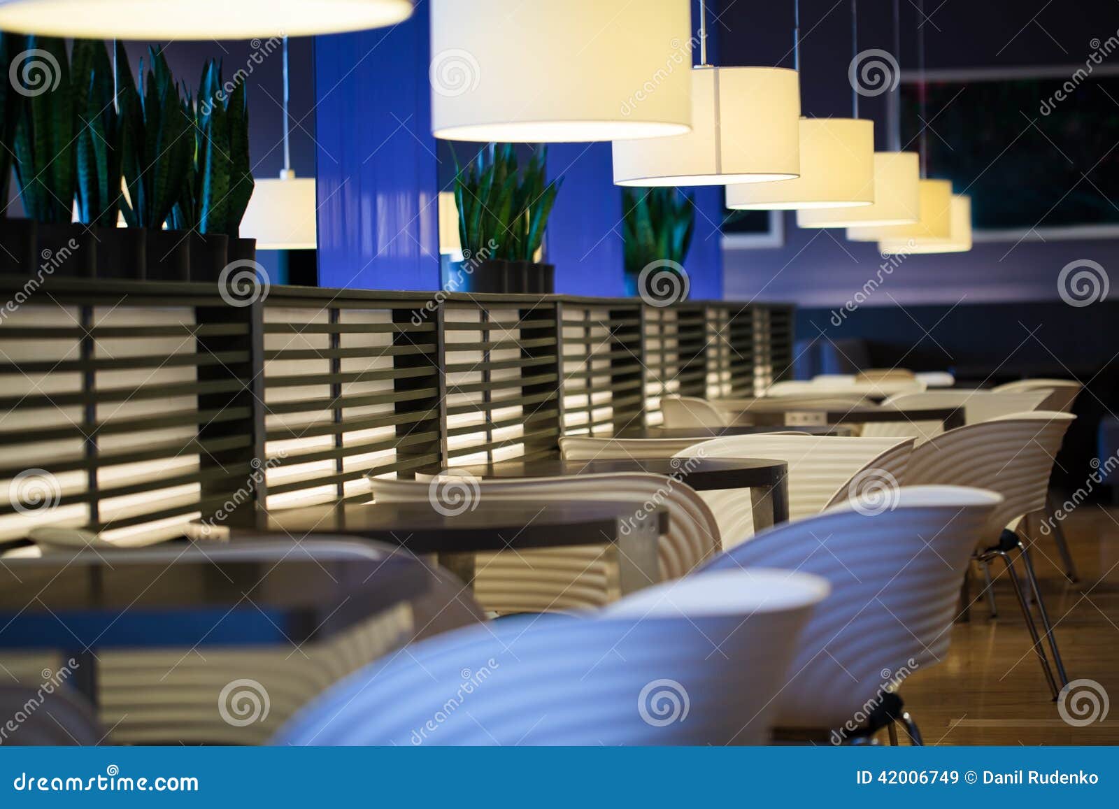 Empty Modern Restaurant Interior Stock Image - Image of design ...