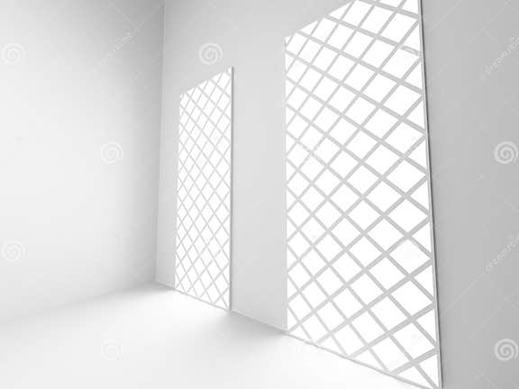 Empty Modern Room Interior with Light. White Architecture Background ...