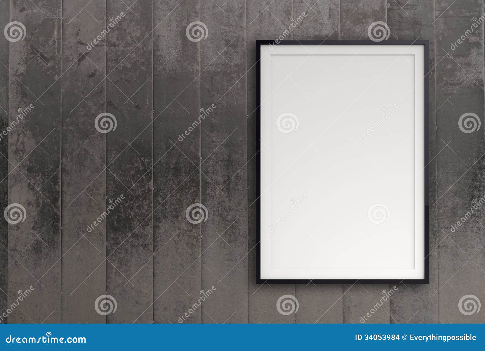Empty Modern Style Frame on Composition Wall Stock Photo - Image of ...