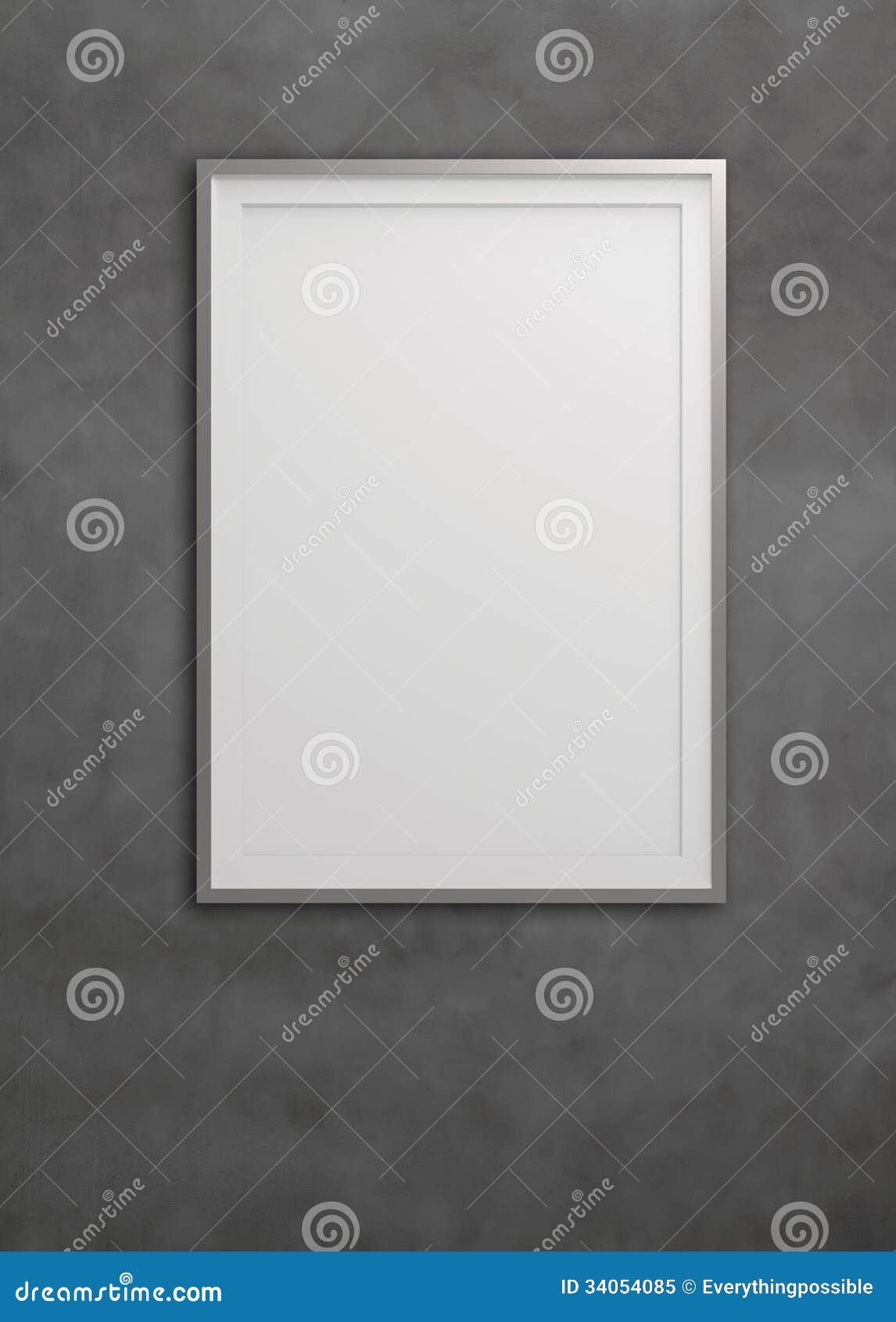 Empty Modern Style Frame on Composition Wall Stock Image - Image of ...