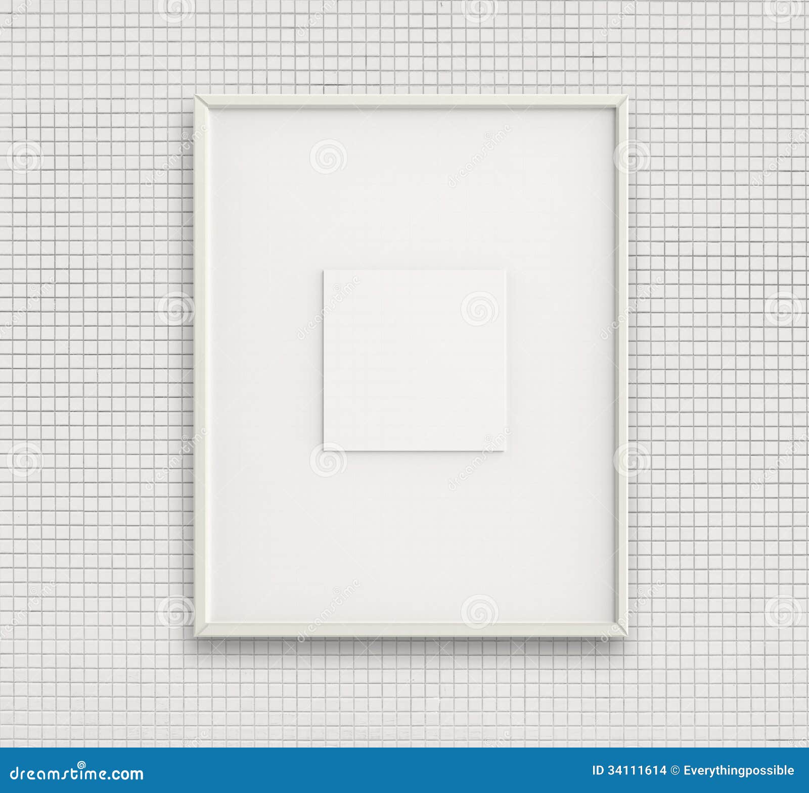 Empty Modern Style Frame on Composition Wall Stock Photo - Image of ...