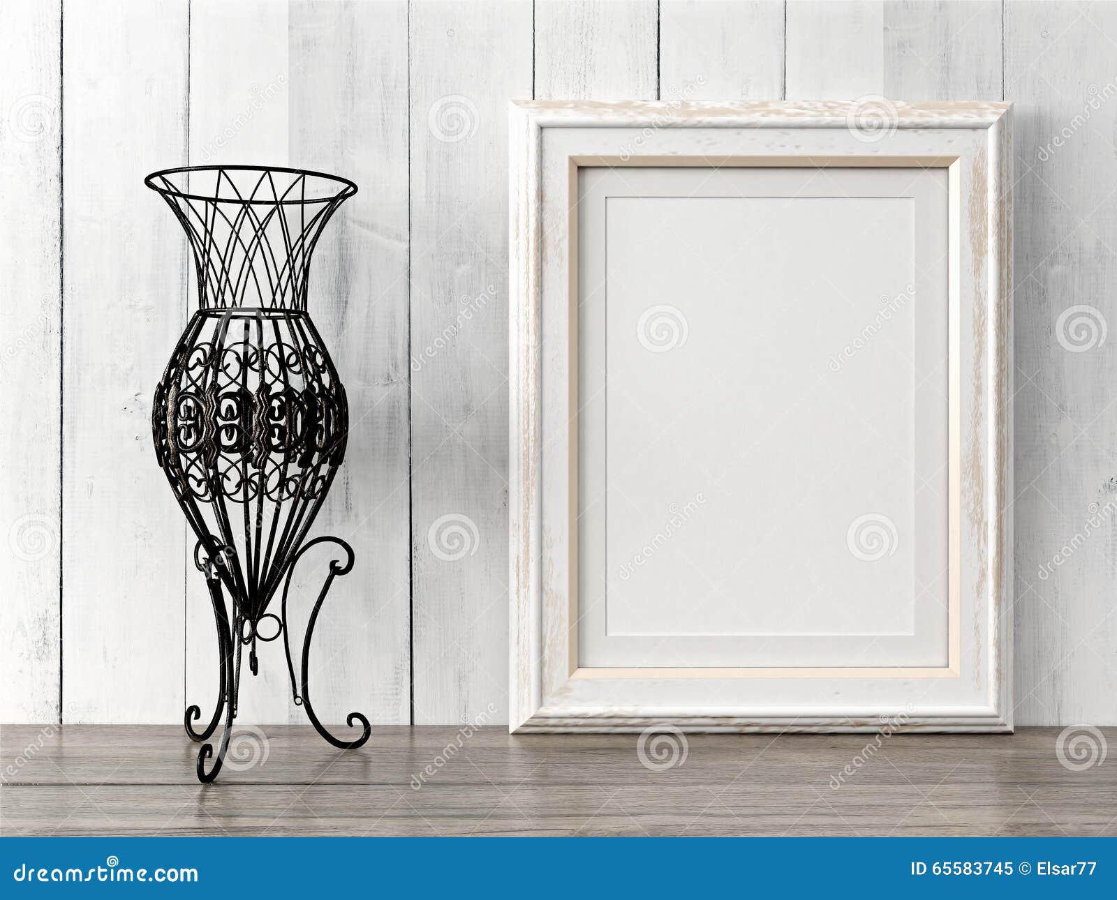 Empty Modern Style Frame, 3D Render Stock Image - Image of gallery ...