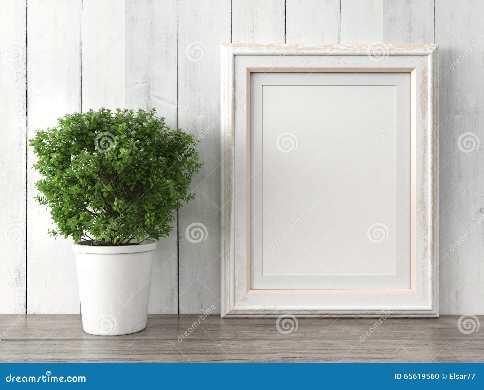Empty Modern Style Frame, 3D Render Stock Photo - Image of office ...