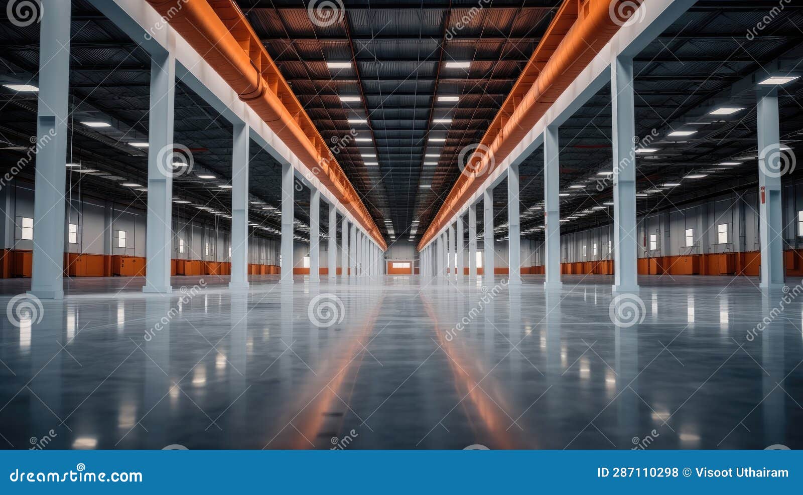 Empty Modern Warehouse, Industrial Building or Modern Factory for ...