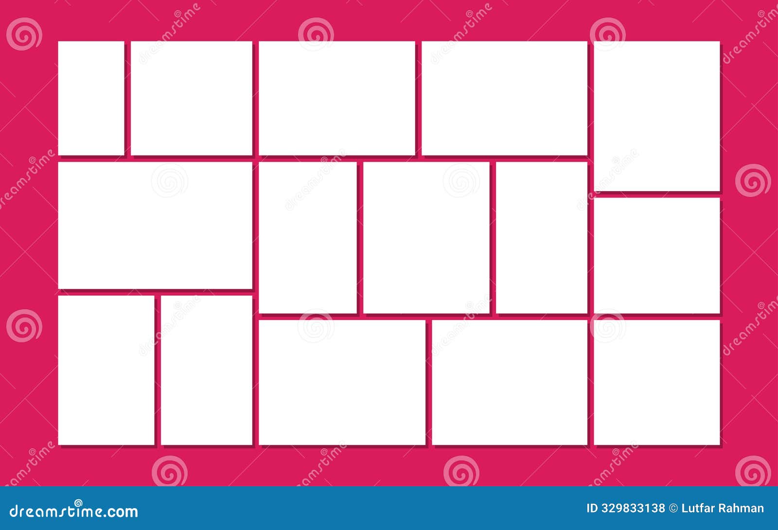 Empty Mood Board Photo Frames Background Stock Illustration ...