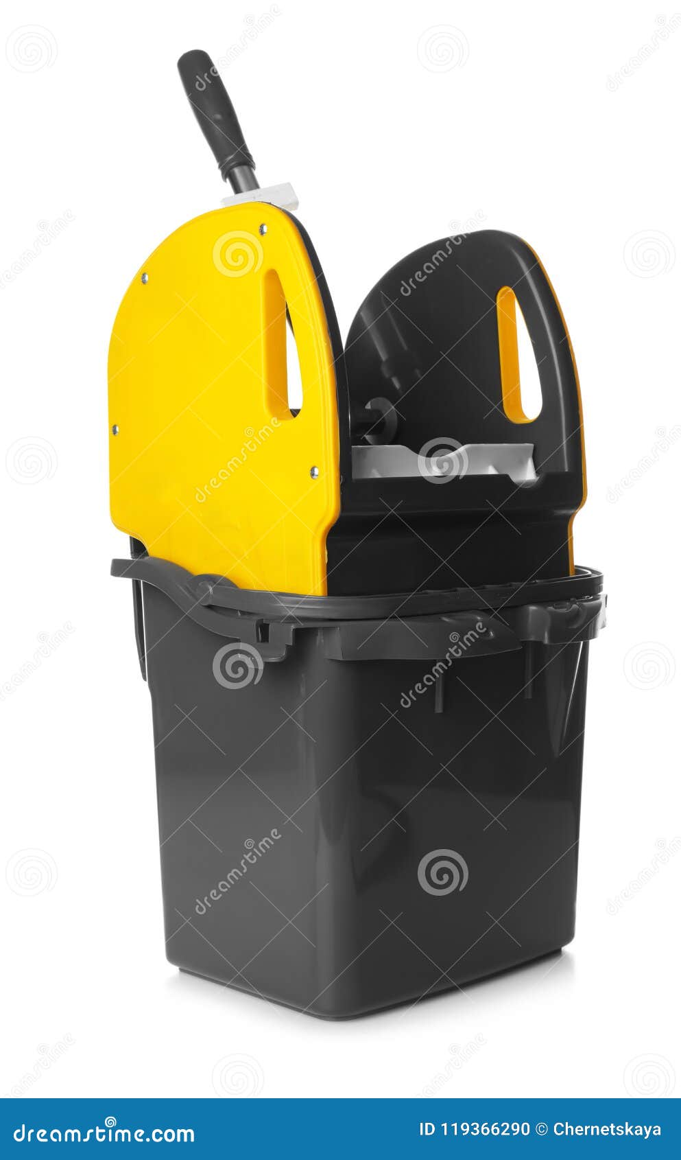 Empty Mop Bucket for Cleaning Isolated on White Stock Photo - Image of ...