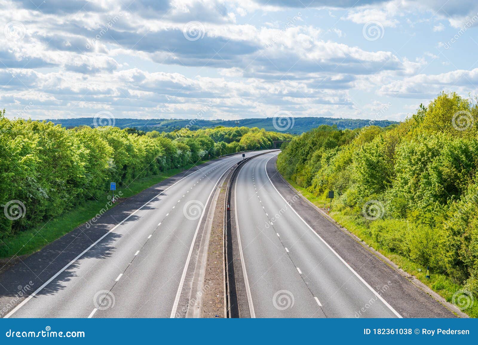 Empty Motorway through the Countryside Stock Photo - Image of structure ...