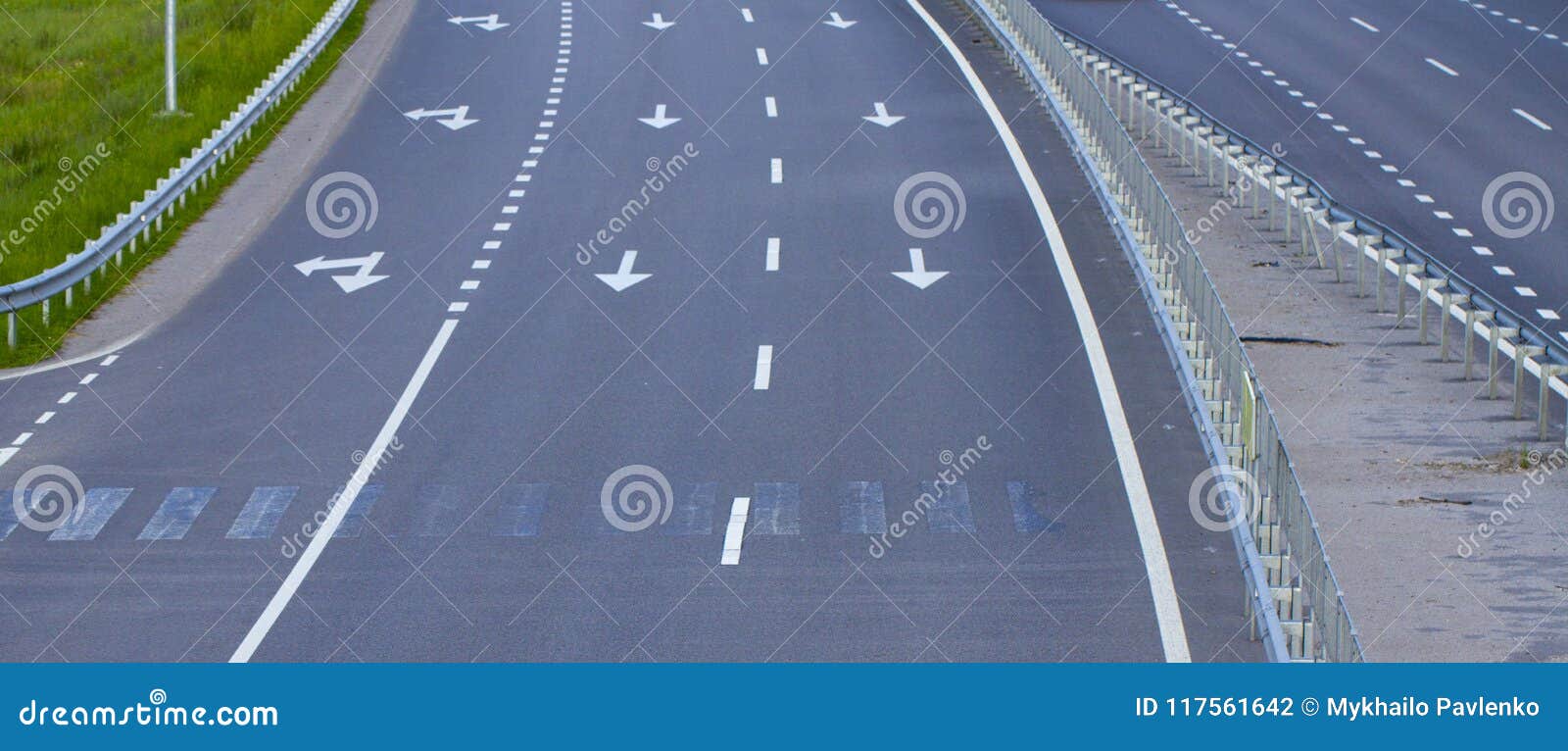 Empty Motorway View from Above Stock Photo - Image of expressway, grass ...