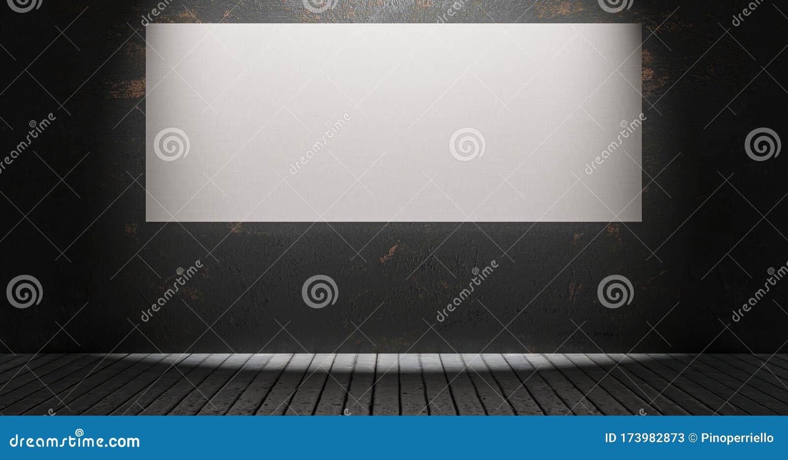 Empty Movie Screen on a Rough Dark Wall - 3d Render Immage Stock ...