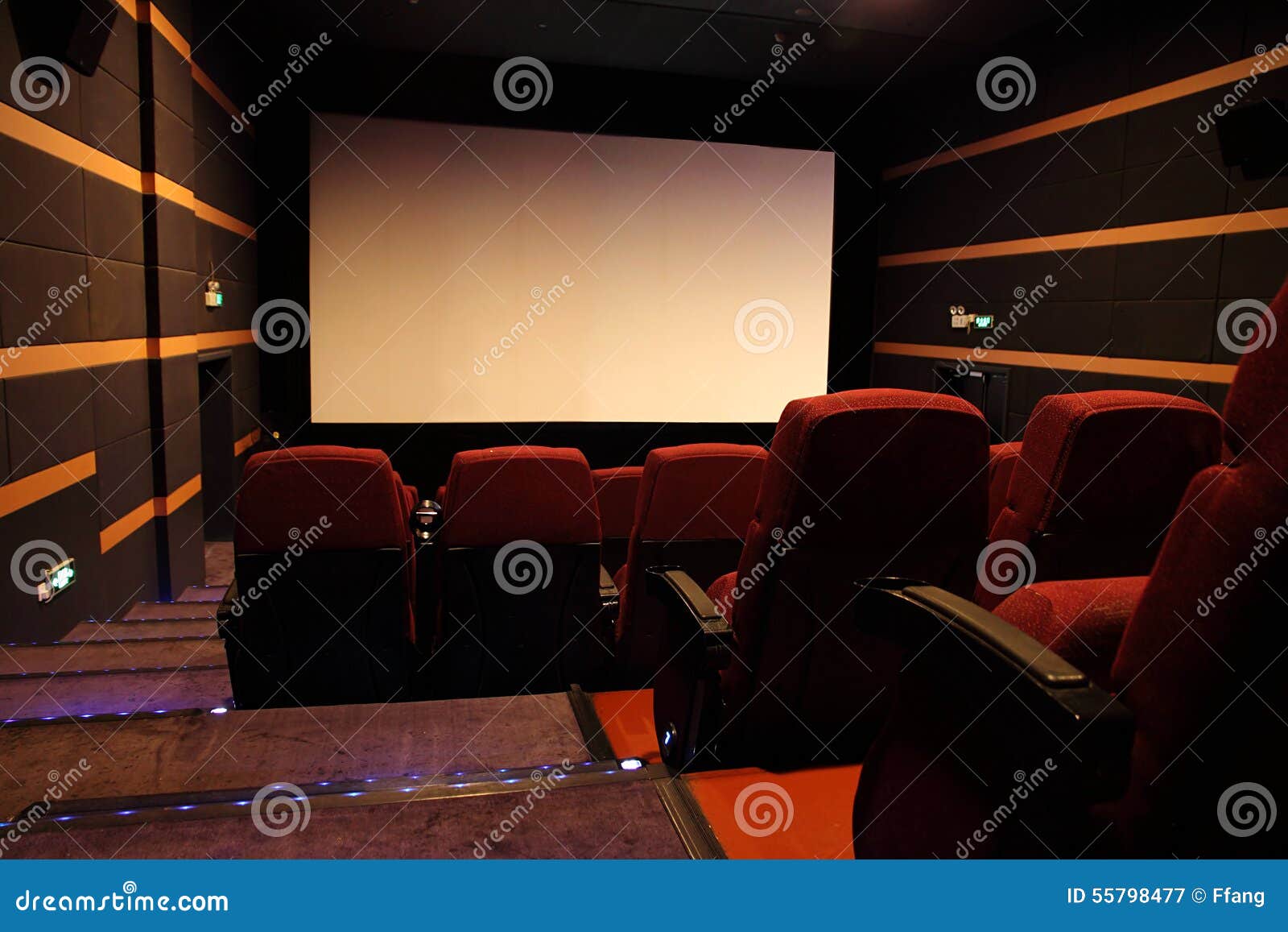 Empty movie theater. stock image. Image of clean, life - 55798477