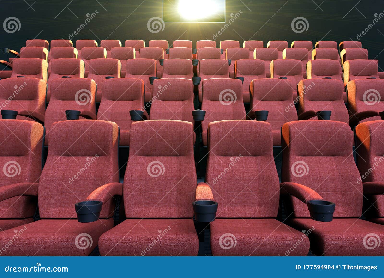 An empty movie theatre stock illustration. Illustration of empty ...