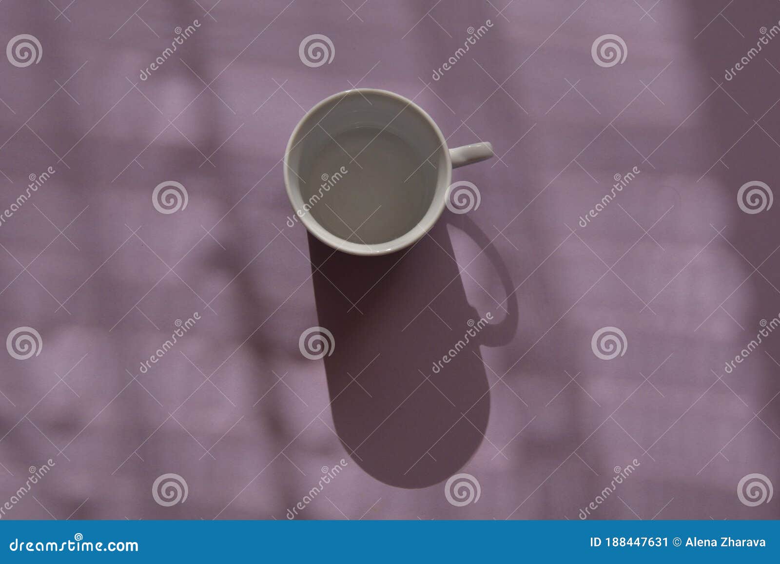 Empty Mug with Shadow on a Pink Background. Stock Image - Image of ...
