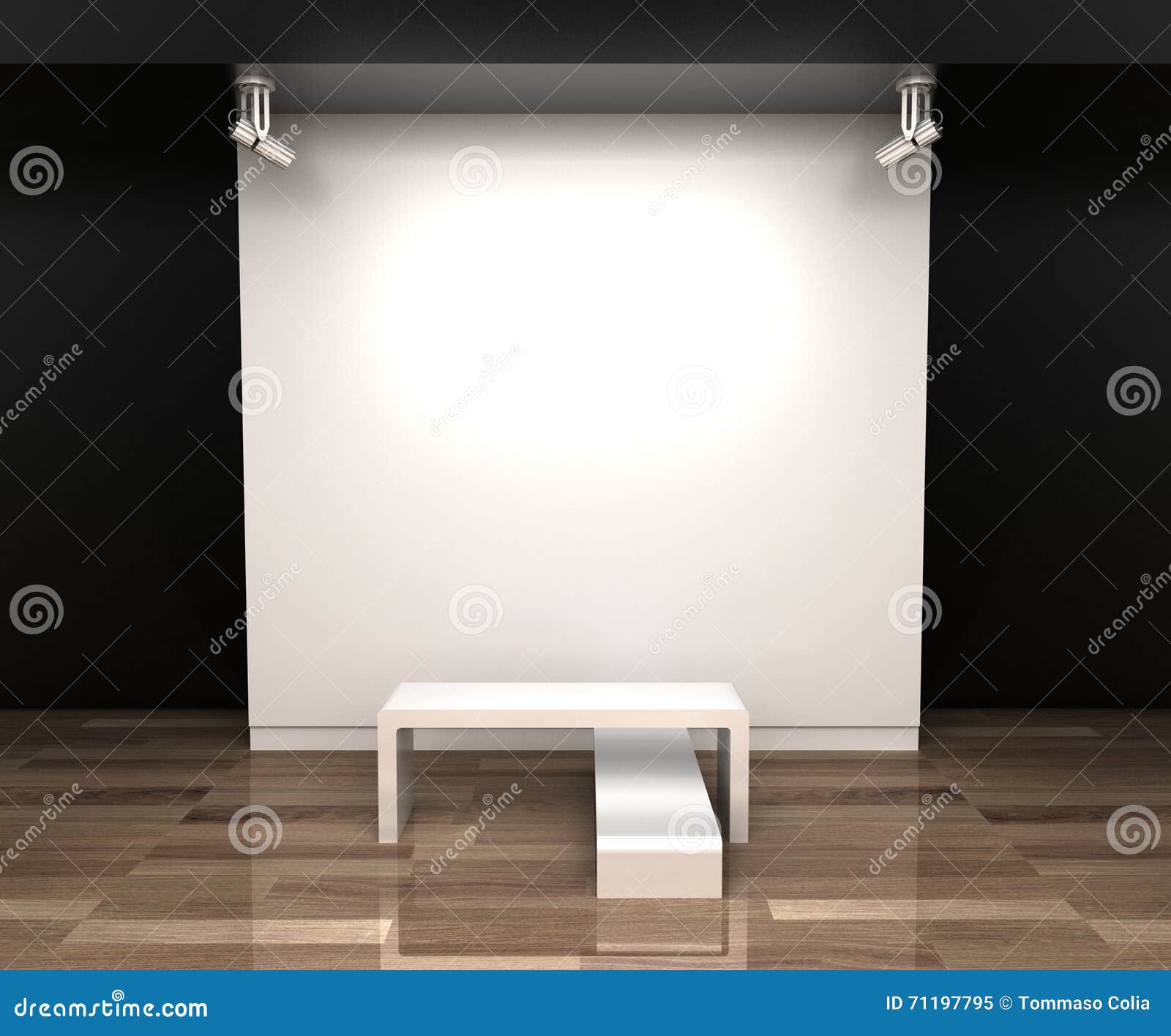 Empty Museum Hall, 3d Rendering Stock Illustration - Illustration of ...